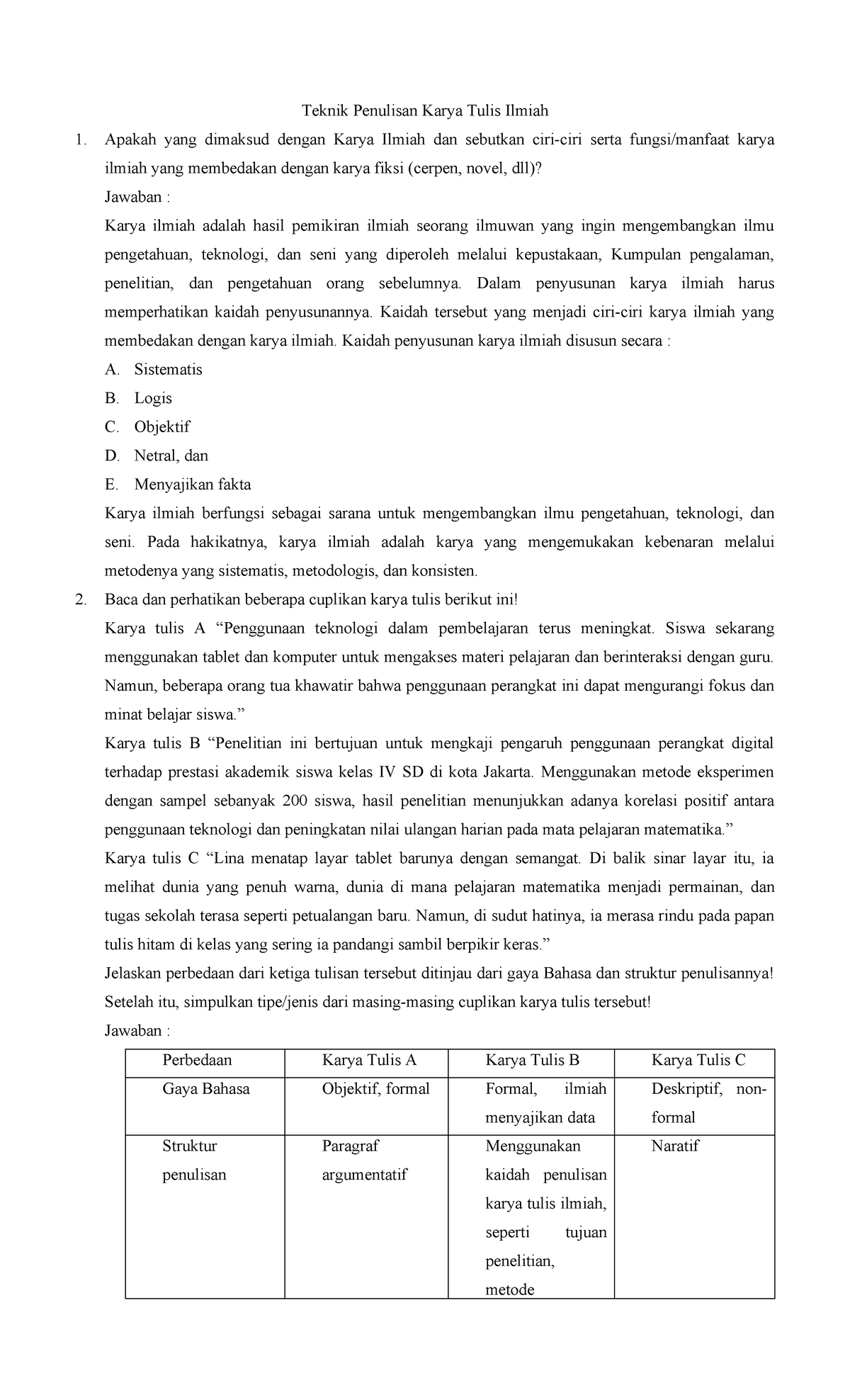 Teknik Penulisan Karya Tulis Ilmiah dalam Belajar Efektif (TPI 101 ...