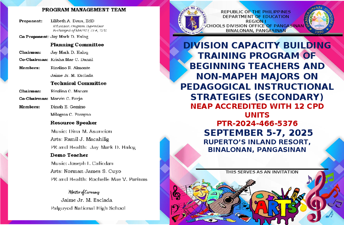 PEDA Invitation - REPUBLIC OF THE PHILIPPINES DEPARTMENT OF EDUCATION ...