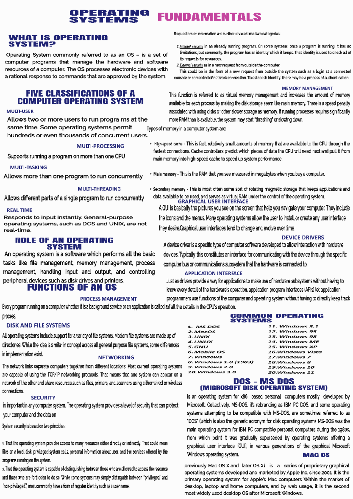 Operating Systems Fundamentals - Overview and Key Concepts - Studocu
