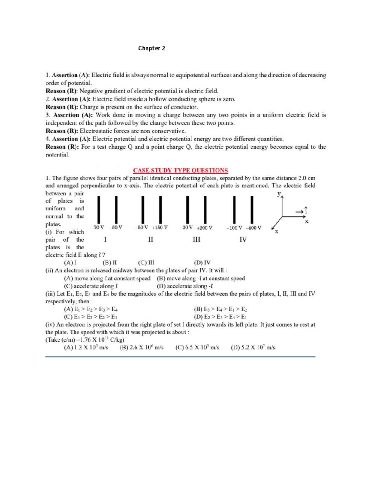 Chapter 2 Assignment 1: Electric Fields and Potential Analysis - Studocu