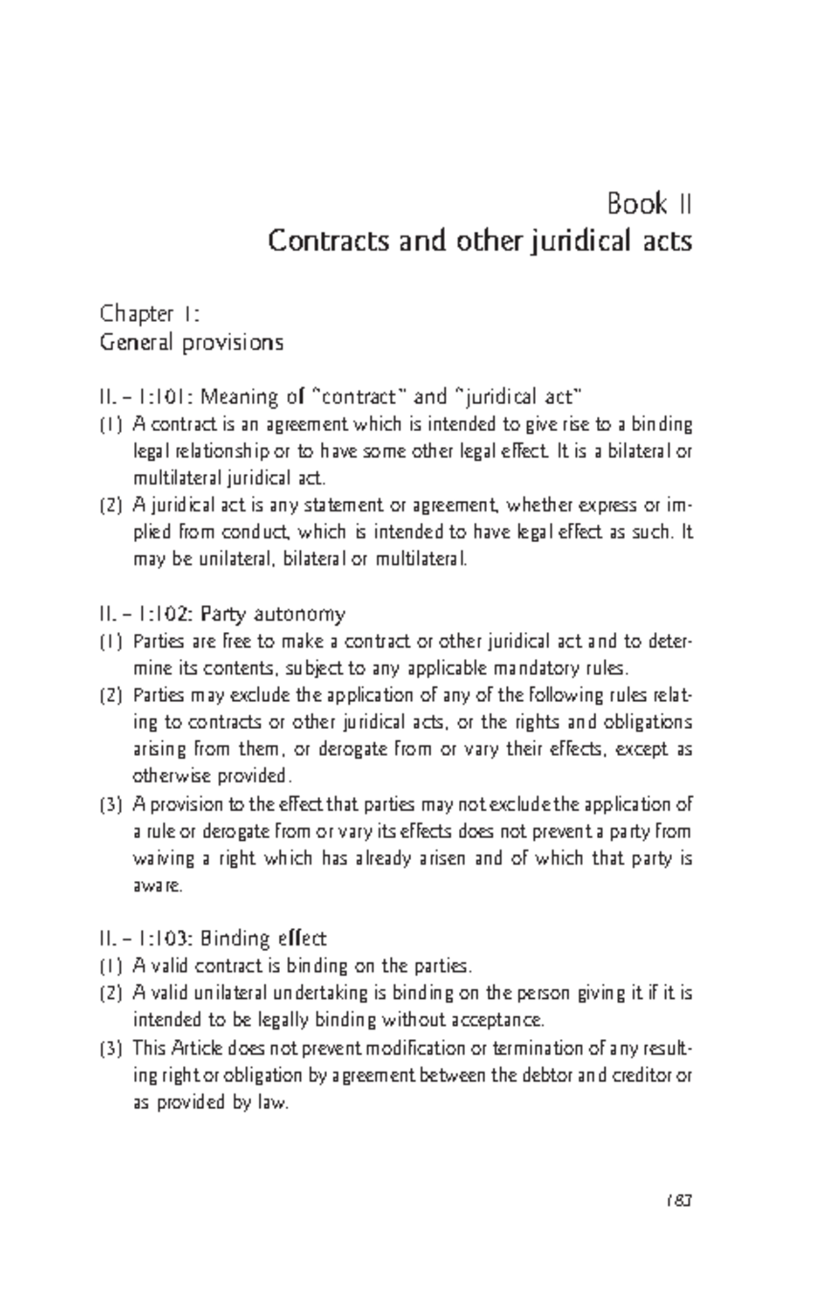 DCFR - Articles on Contracts & Juridical Acts Overview - Studeersnel