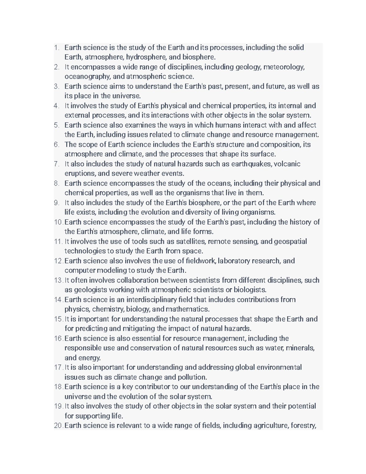 Definition and scope of Earth science - Earth science is the study of ...