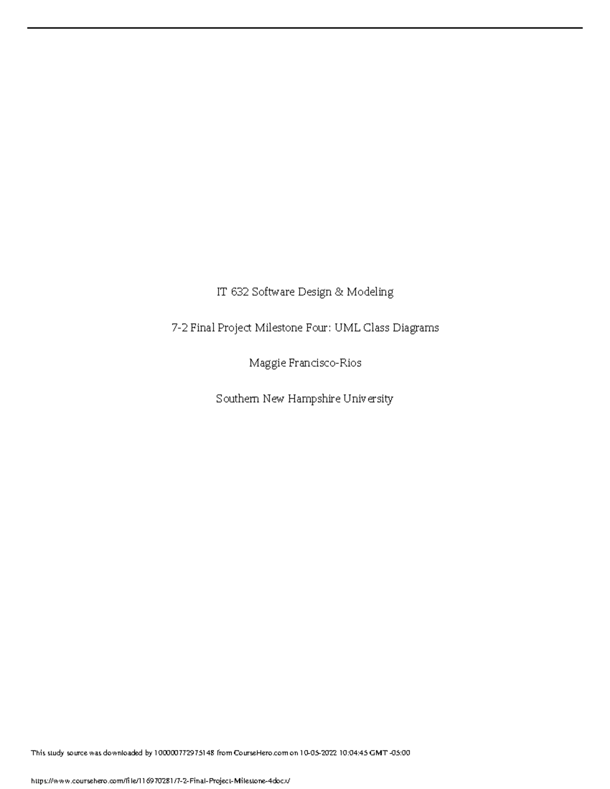 7 2 Final Project Milestone 4 - IT 632 Software Design & Modeling 7-2 ...