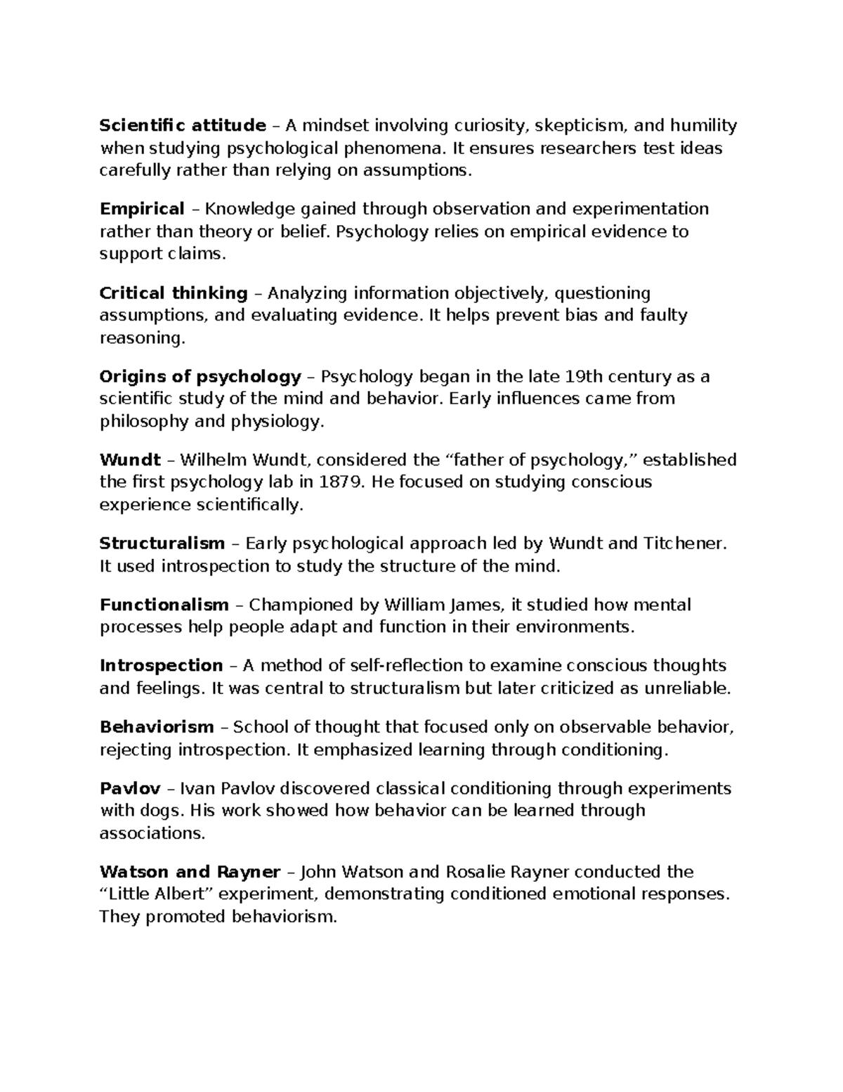 Introduction to Psychology: Key Concepts & Research Methods - Studocu