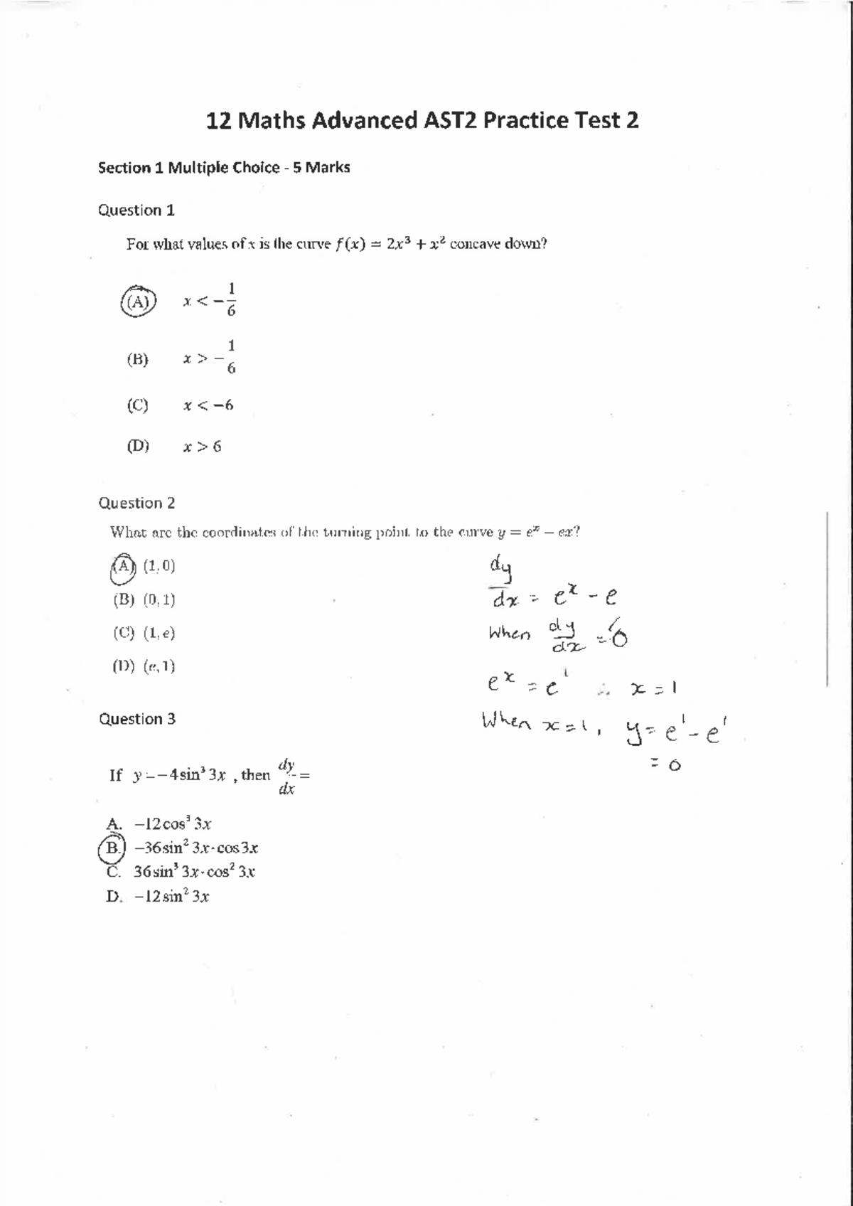 12 MA AST2 Practice Test 2 Solutions and Answers - Studocu