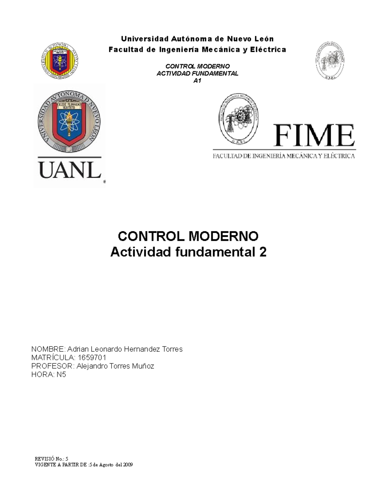 Actividad Fundamental de Control Moderno A2-1 - Studocu
