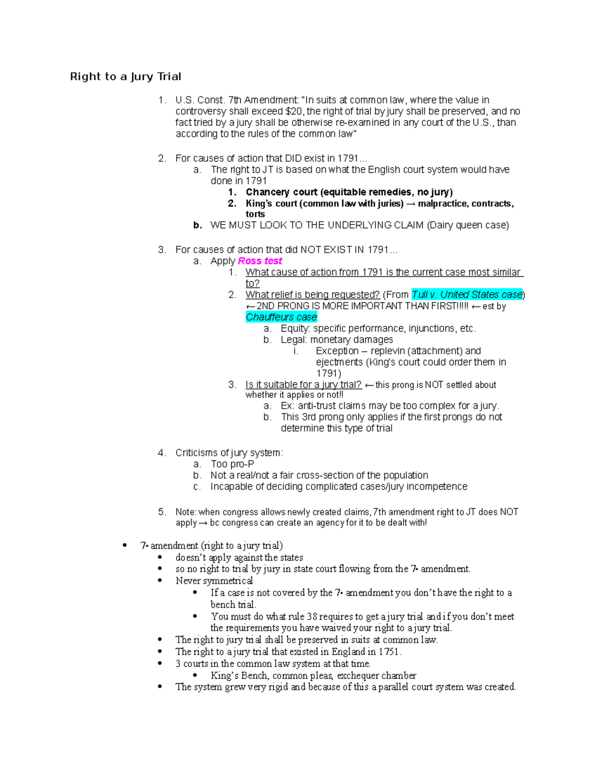 Right to a Jury Trial: Key Cases and Constitutional Insights - Studocu