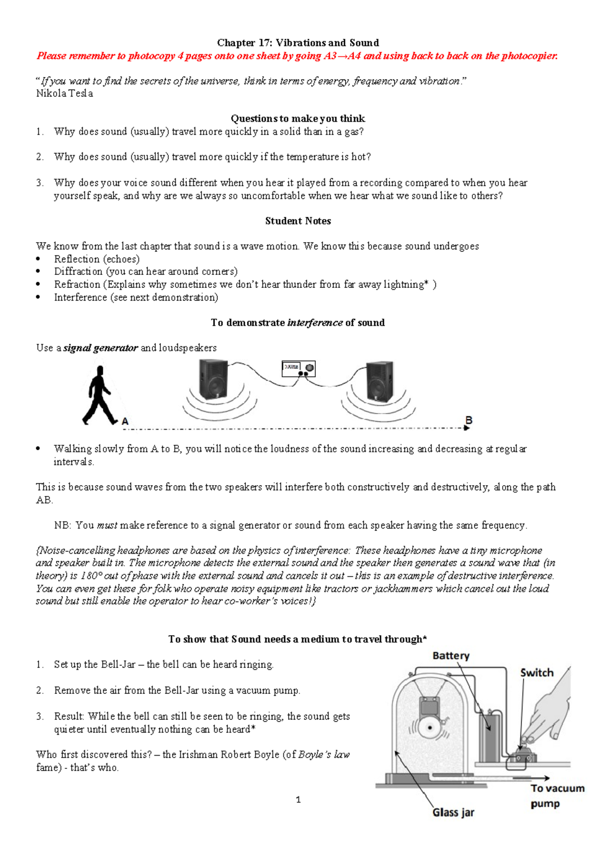 Chapter 17: Vibrations and Sound - Key Concepts and Experiments - Studocu