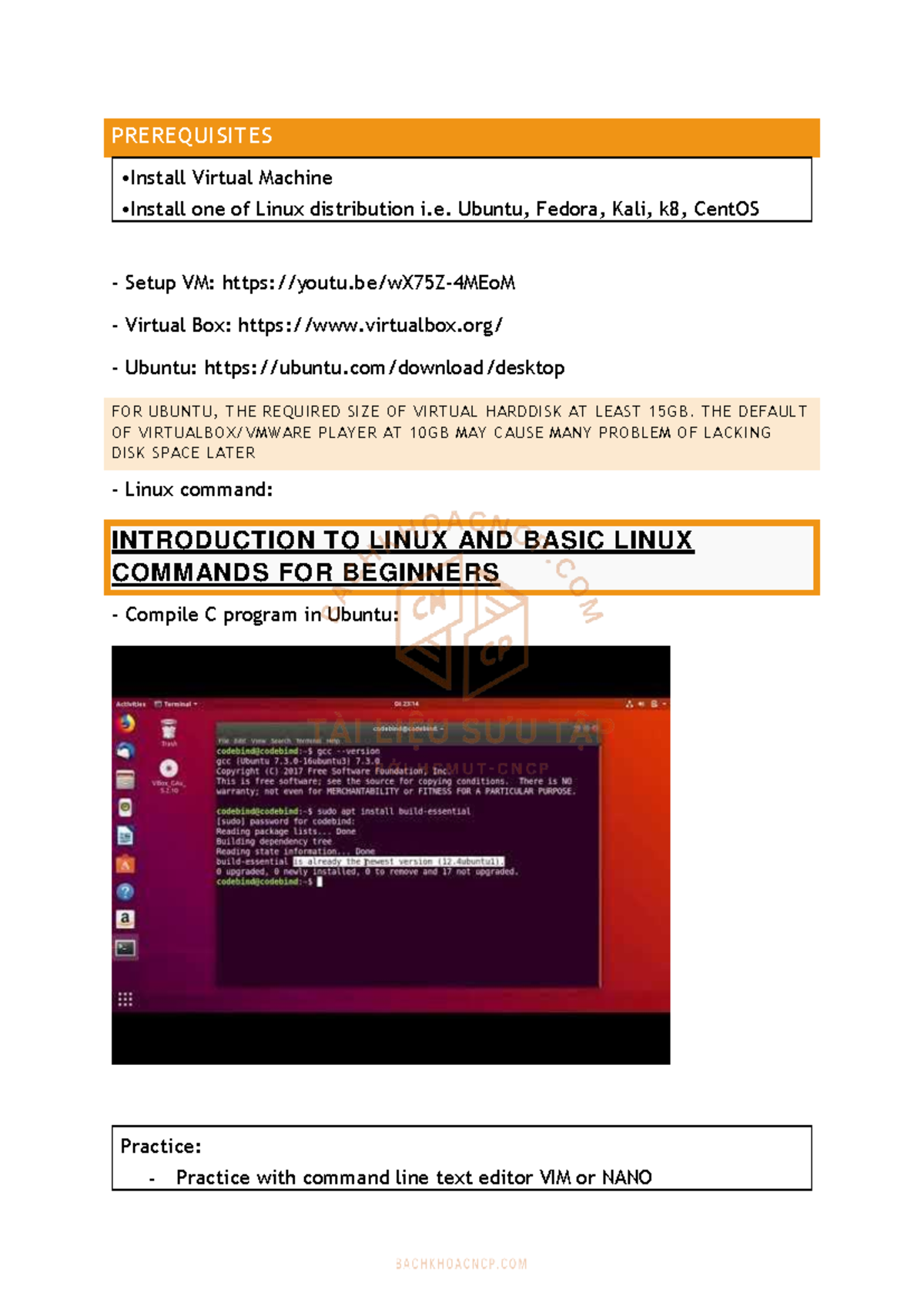 PREREQUISITES: Setting Up Linux VMs on VirtualBox for Beginners - Studocu
