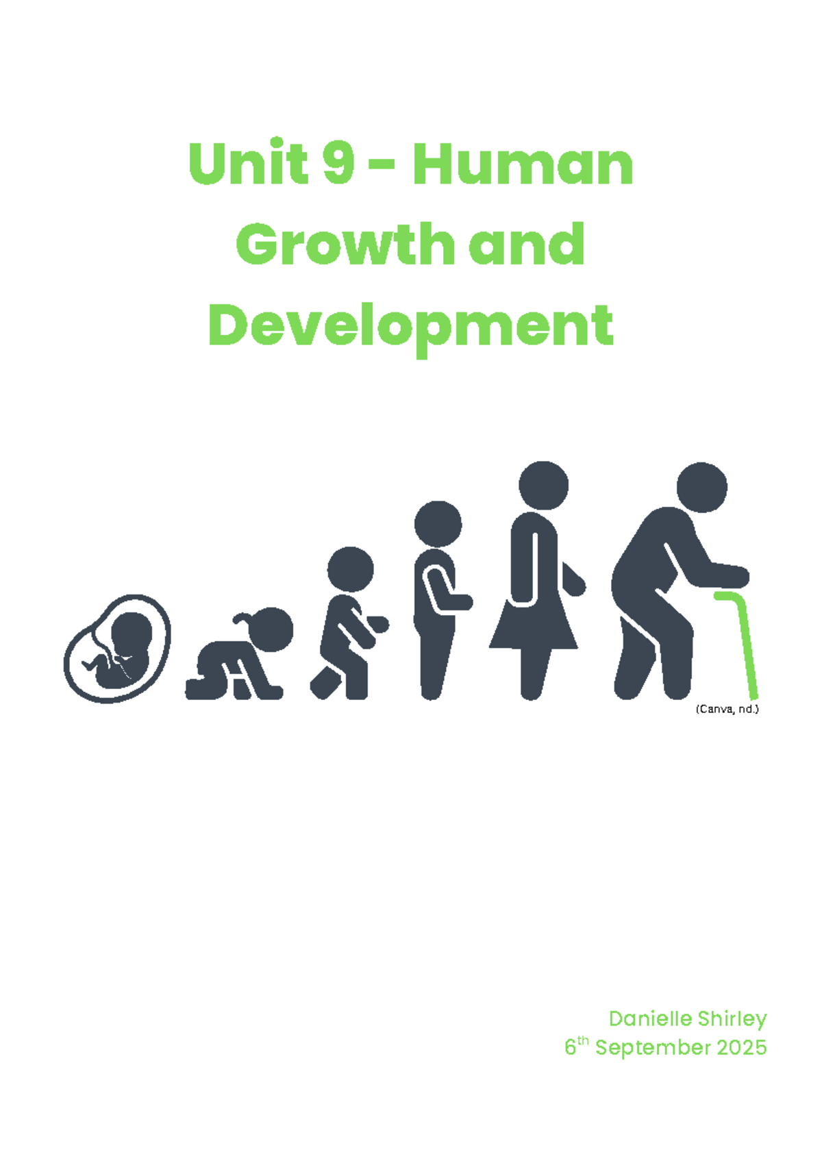 Unit 9: Human Growth and Development Overview and Key Stages - Studocu