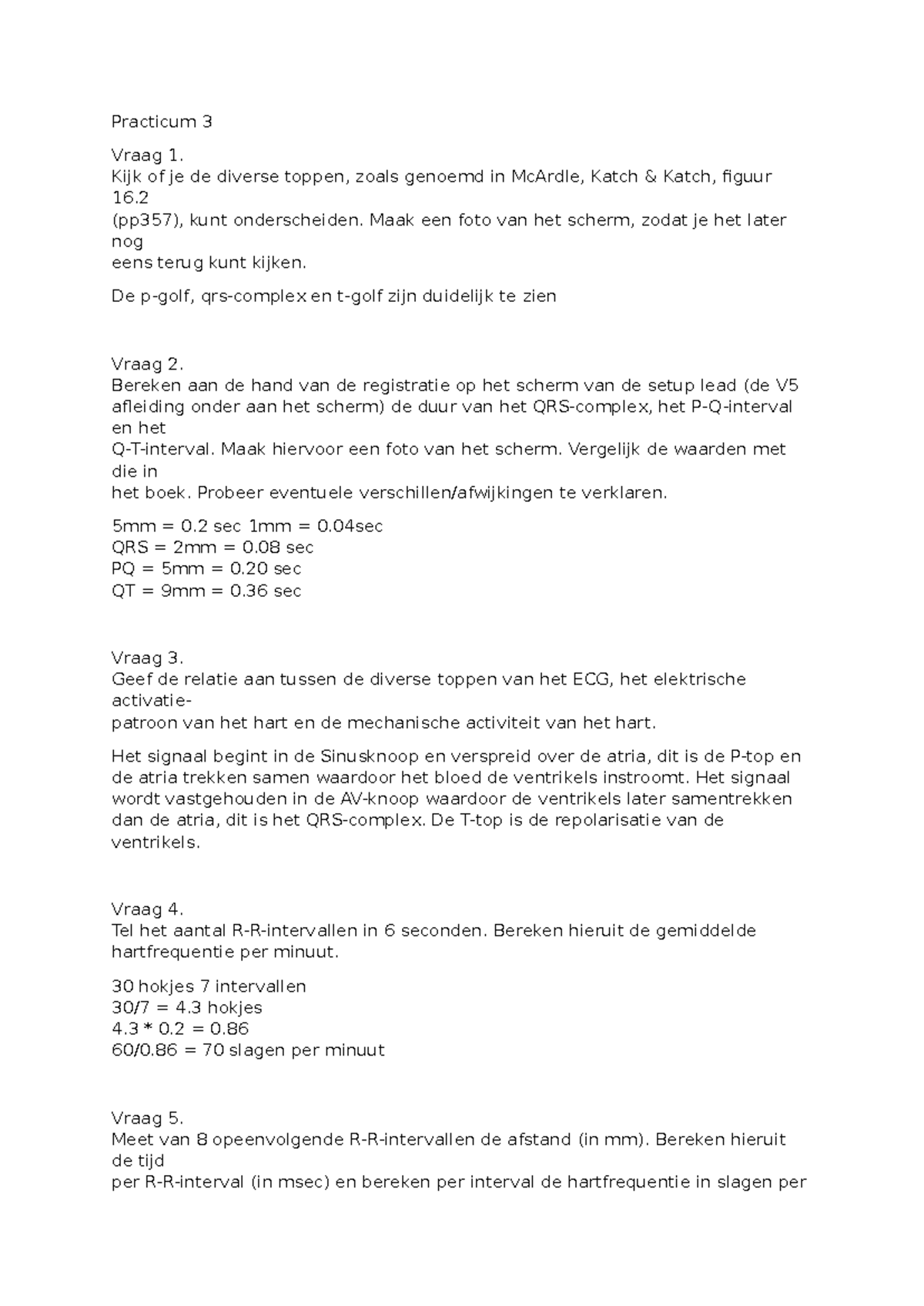 Practicum 3: ECG Analyse en Hartfrequentie Berekeningen - Studeersnel