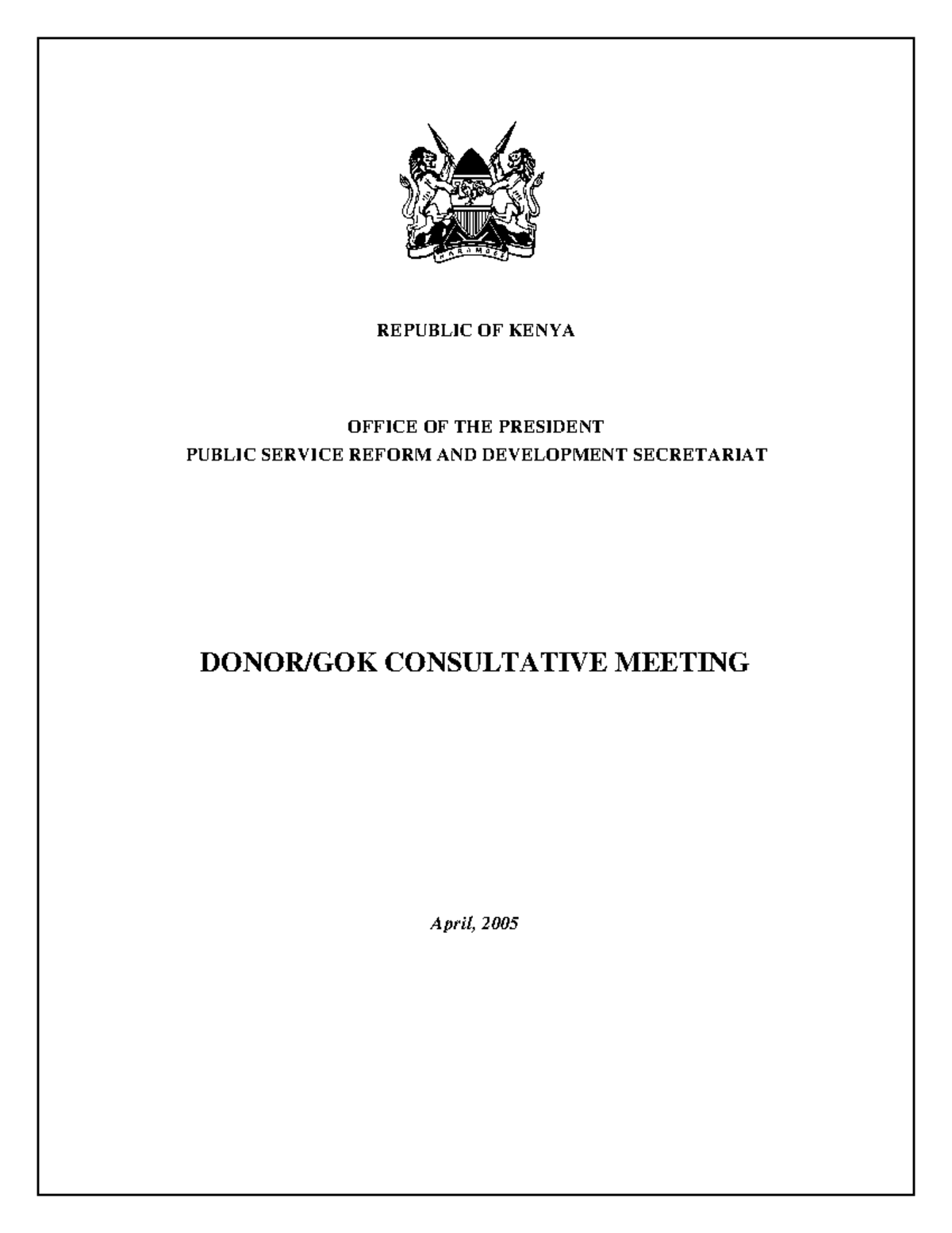 **History of Public Service in Kenya: Civil Service Reforms and ...