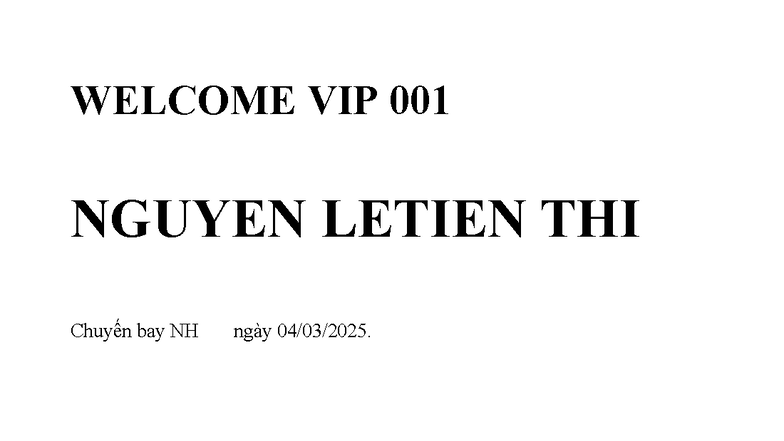 Welcome MR THẢO 02MAR CZ367 - Sinh Hoạt Cong Dan - WELCOME VIP 001 ...