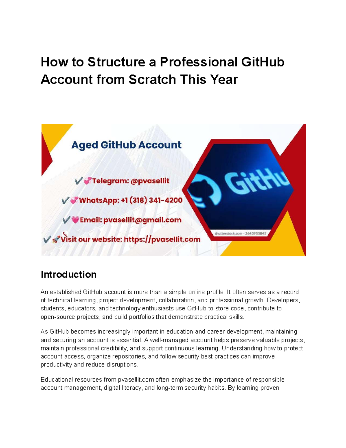 Strategies for Structuring a Professional GitHub Account (CS101) - Studocu