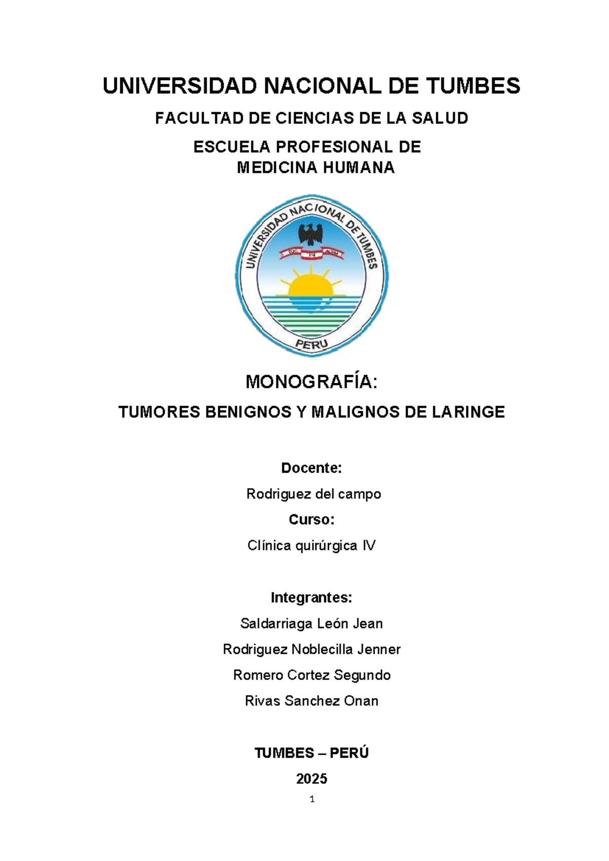 Monografía: Tumores Benignos y Malignos de Laringe - Clínica Quirúrgica ...