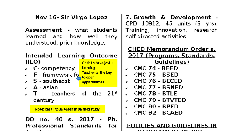 CPD 10912: Nov Sir Virgo Lopez Assessment & Learning Outcomes Analysis ...