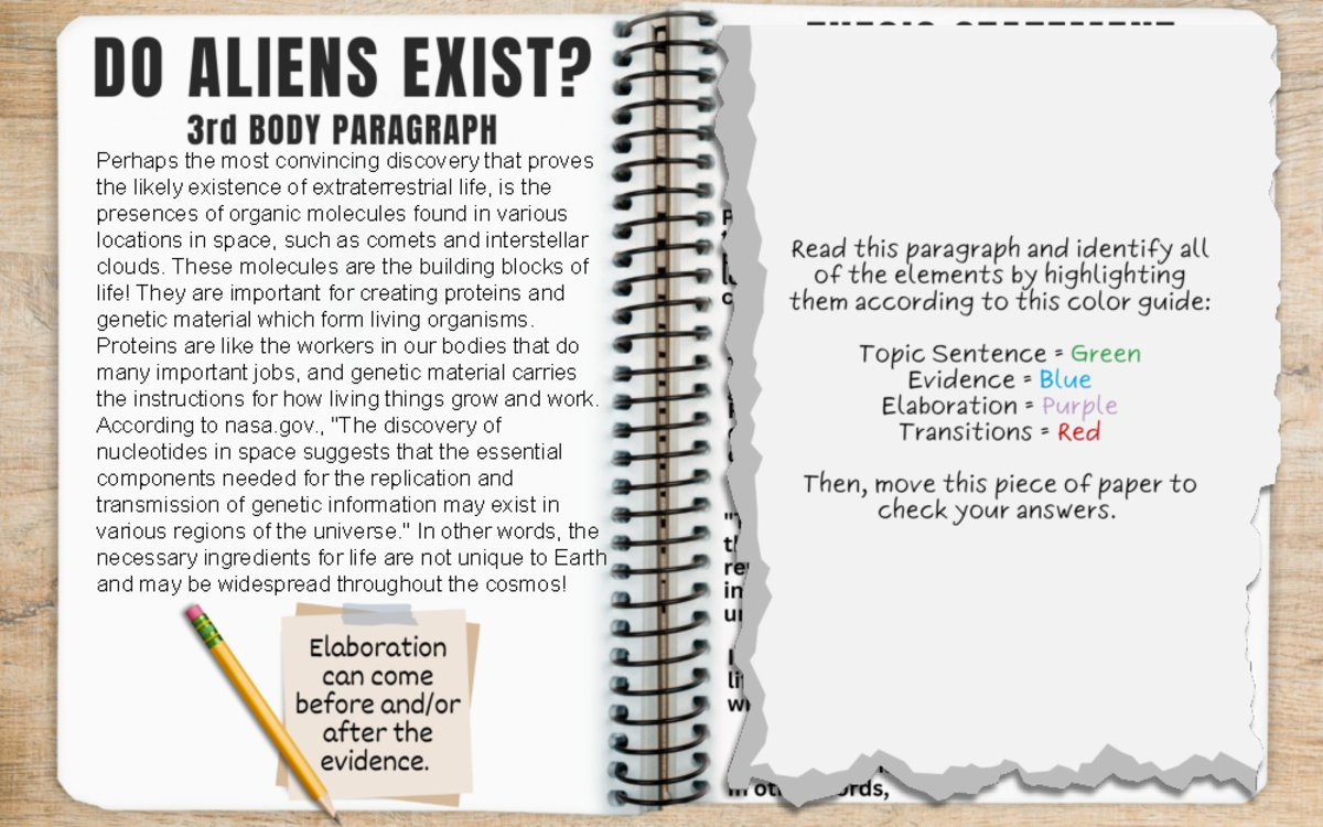 ENG 101: Argumentative Essay on Alien Existence - 3rd Body Paragraph ...