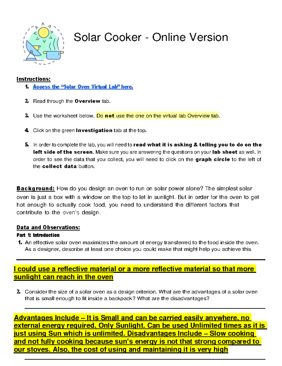 2 Solar Cooker-Updated - Google Docs - Solar Cooker - Online Version ...