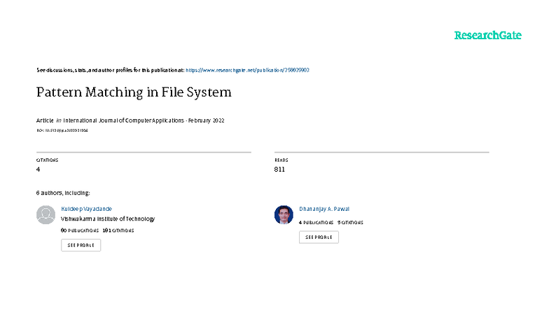 Pattern Matching Algorithms in File Systems - A Study (CS 101) - Studocu