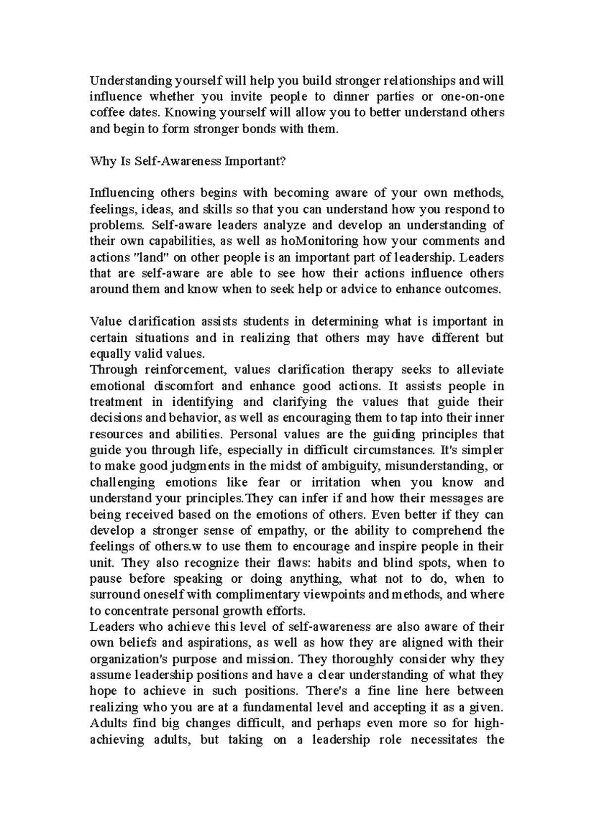 Nstp - This document explained how and why self-awareness is important ...