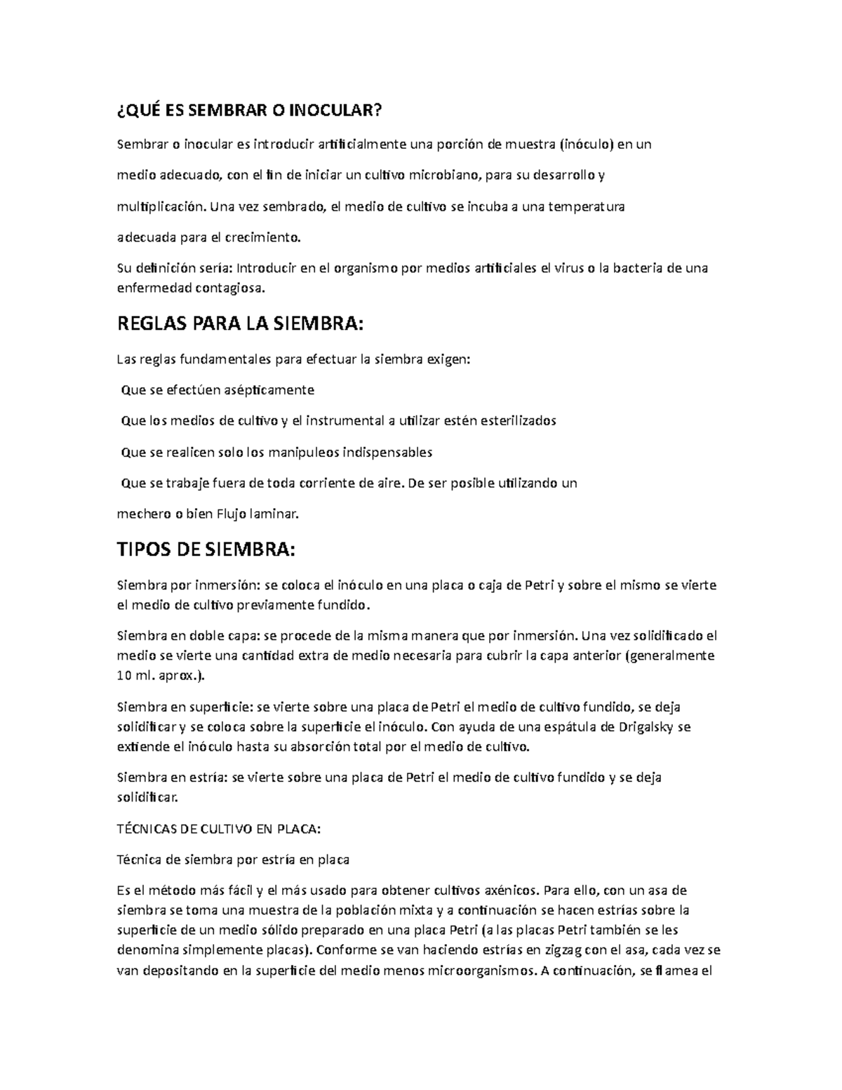 QUÉ ES Sembrar o Inocular: Técnicas y Reglas de Cultivo Microbiano ...