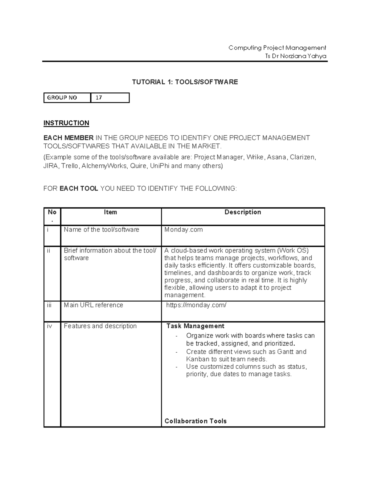 Computing Project Management: Tutorial 1 - Group 17 Software Analysis ...