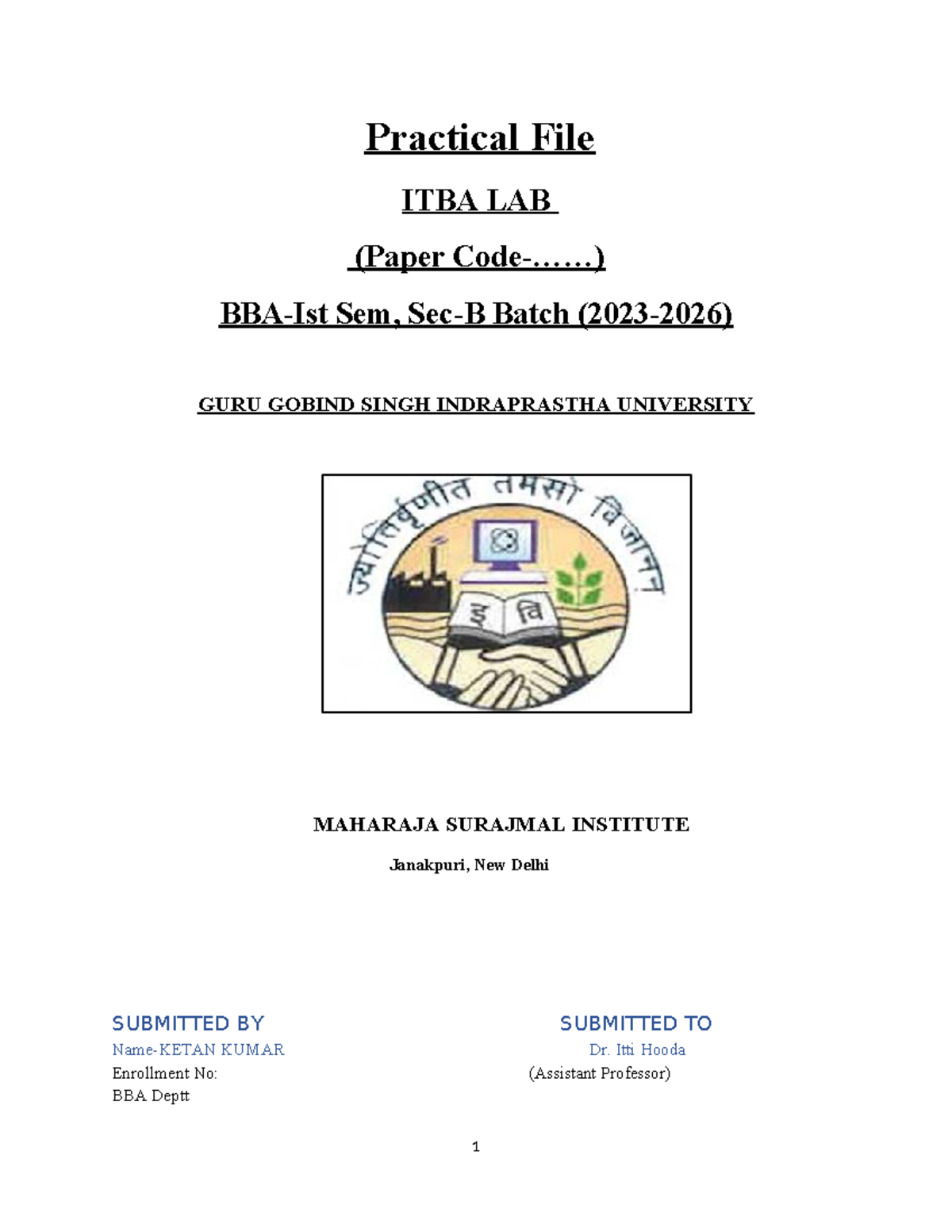 ITBA LAB Practical File - 2nd Sem IT Practical Assignments - Studocu