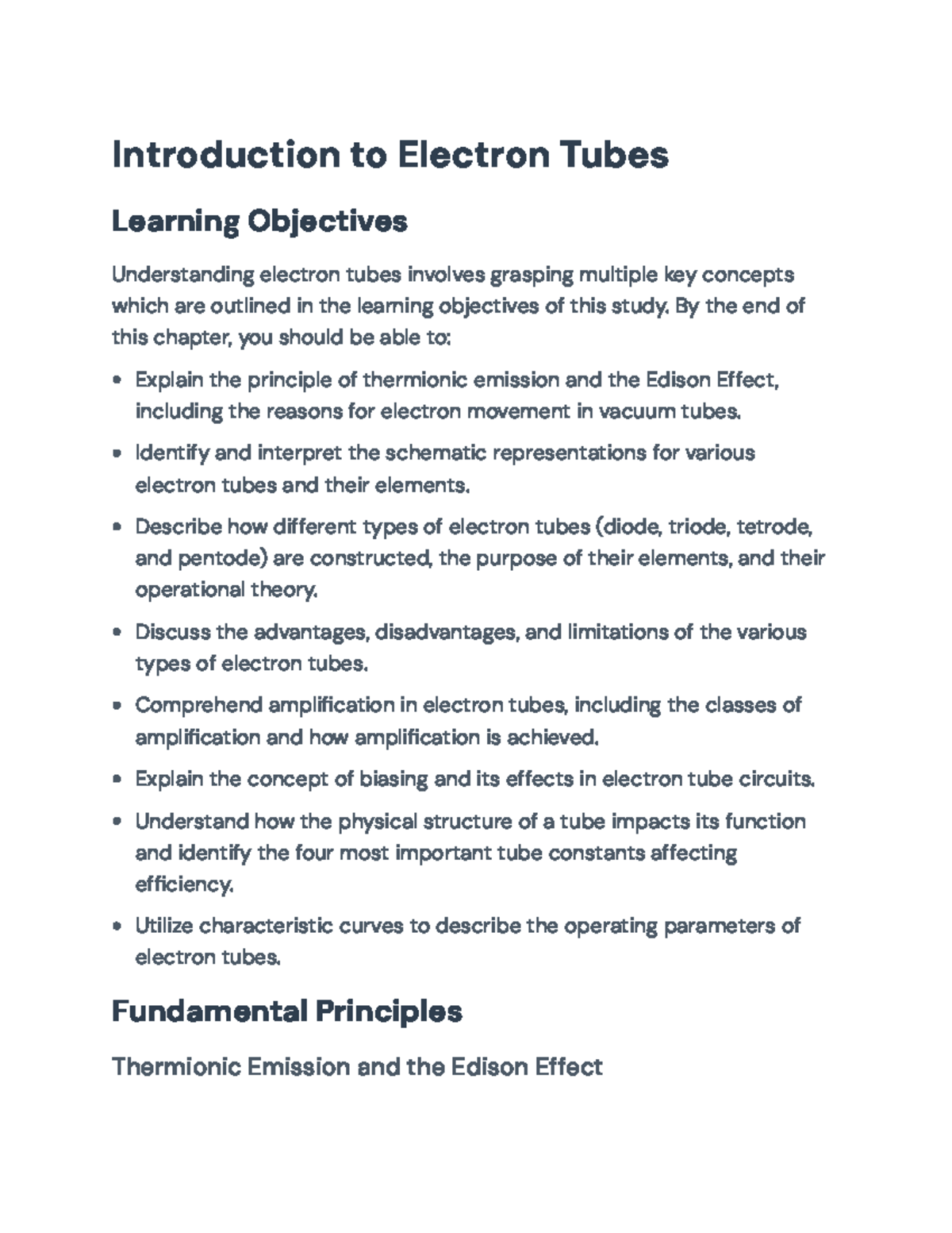 Electron Tubes: Principles, Types, and Applications (ELECT 101) - Studocu