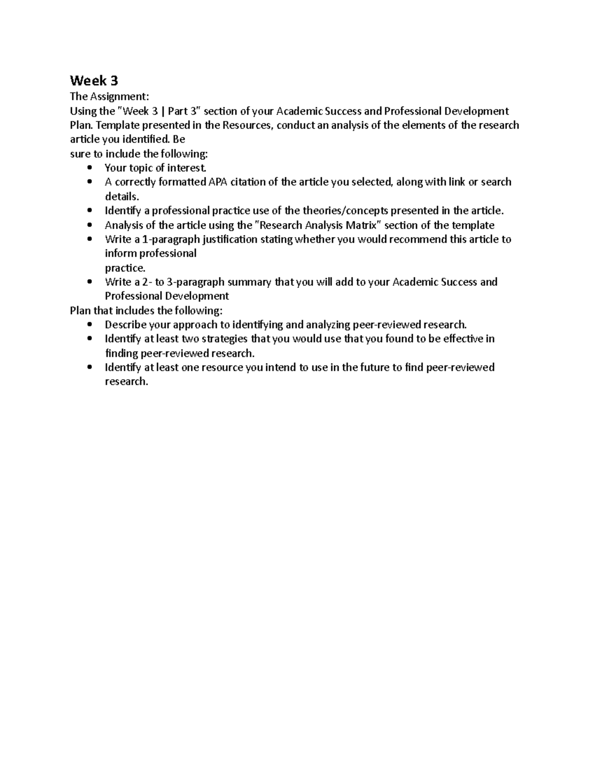 Week 3 Assignment Instructions: Analyzing Research Articles - Studocu