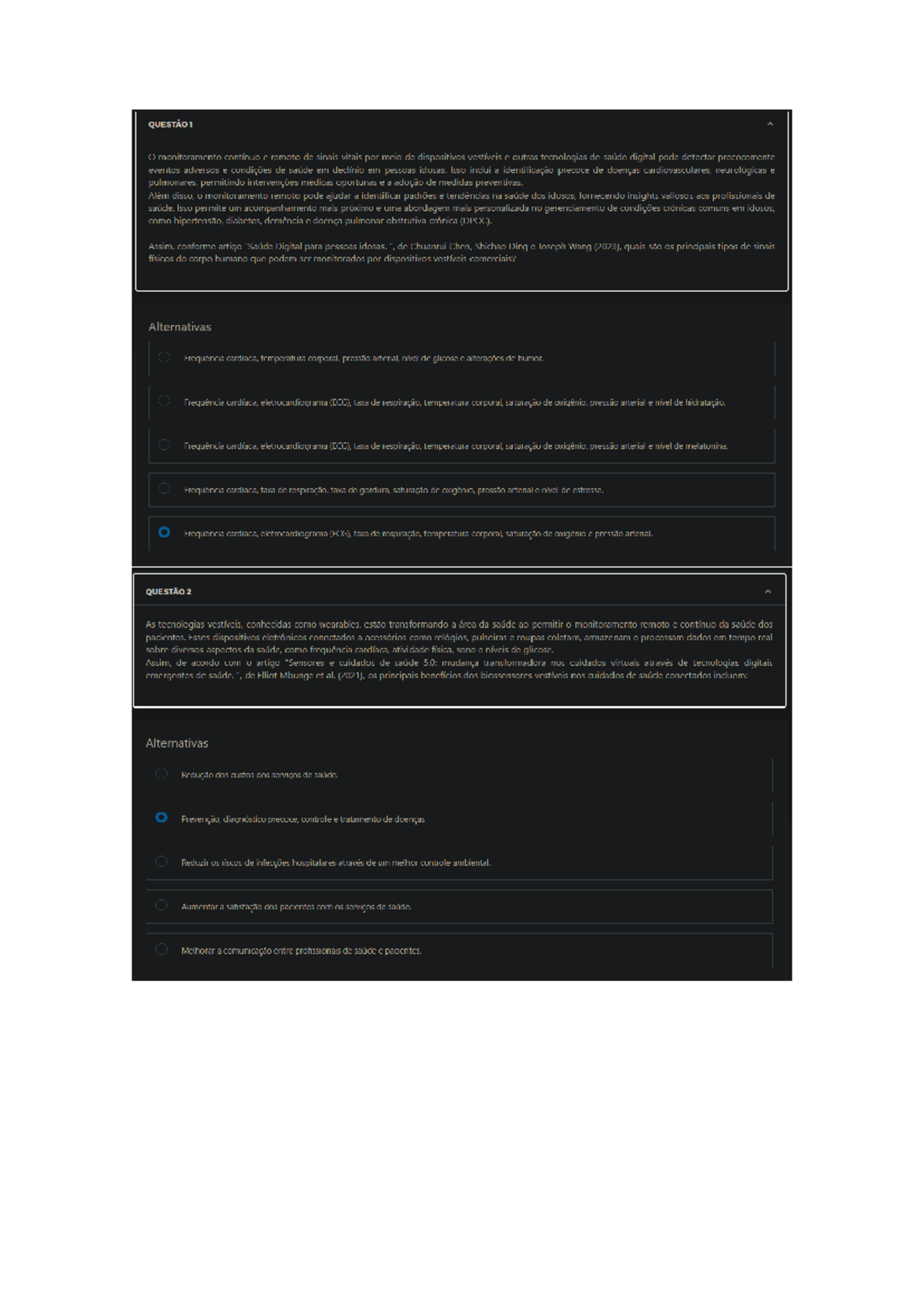 Atividade - Semana DE Conhecimentos Gerais - 53 2024 - QUESTÃO 1 O monitoramento contínuo e ...