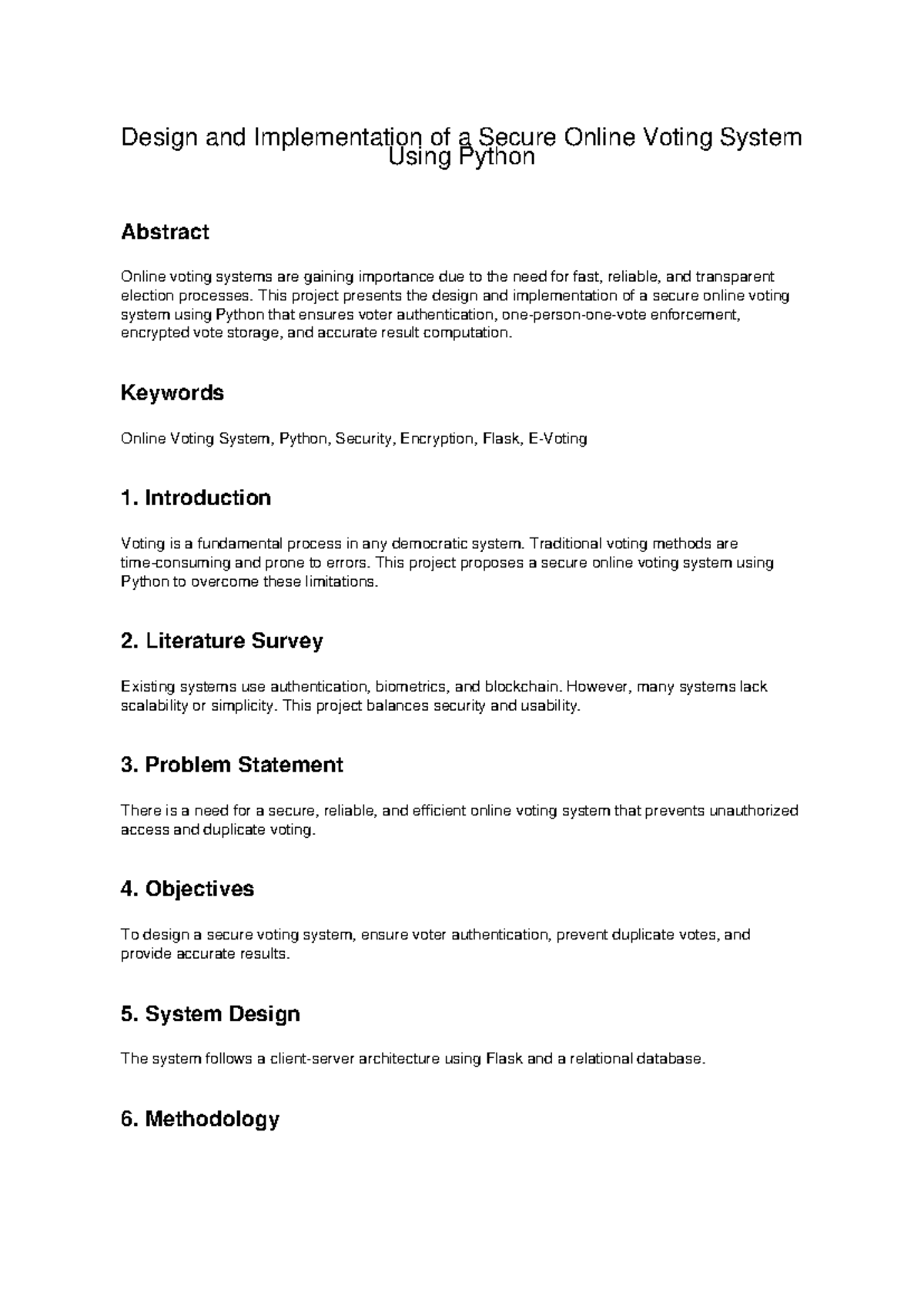 Design and Implementation of a Secure Online Voting System (IEEE) - Studocu