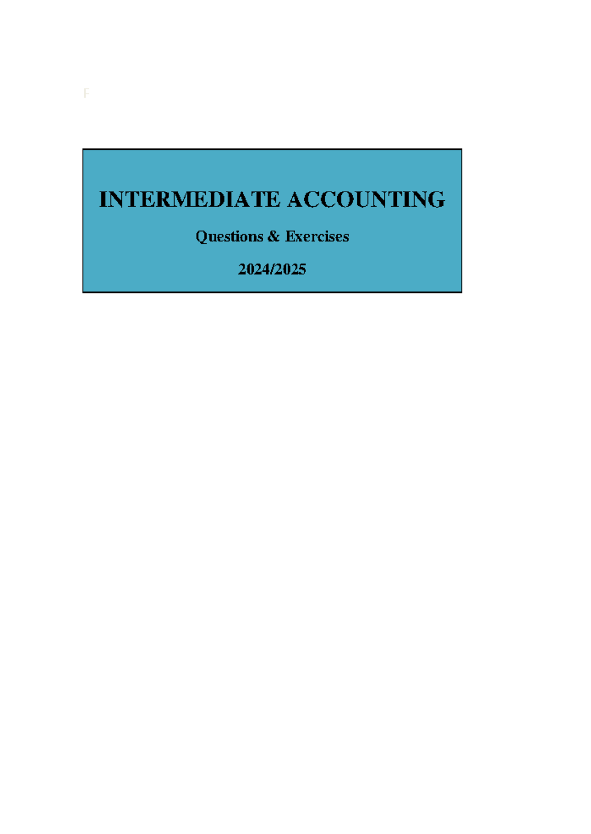 Intermediate Accounting (F) Questions & Exercises: Key Concepts ...