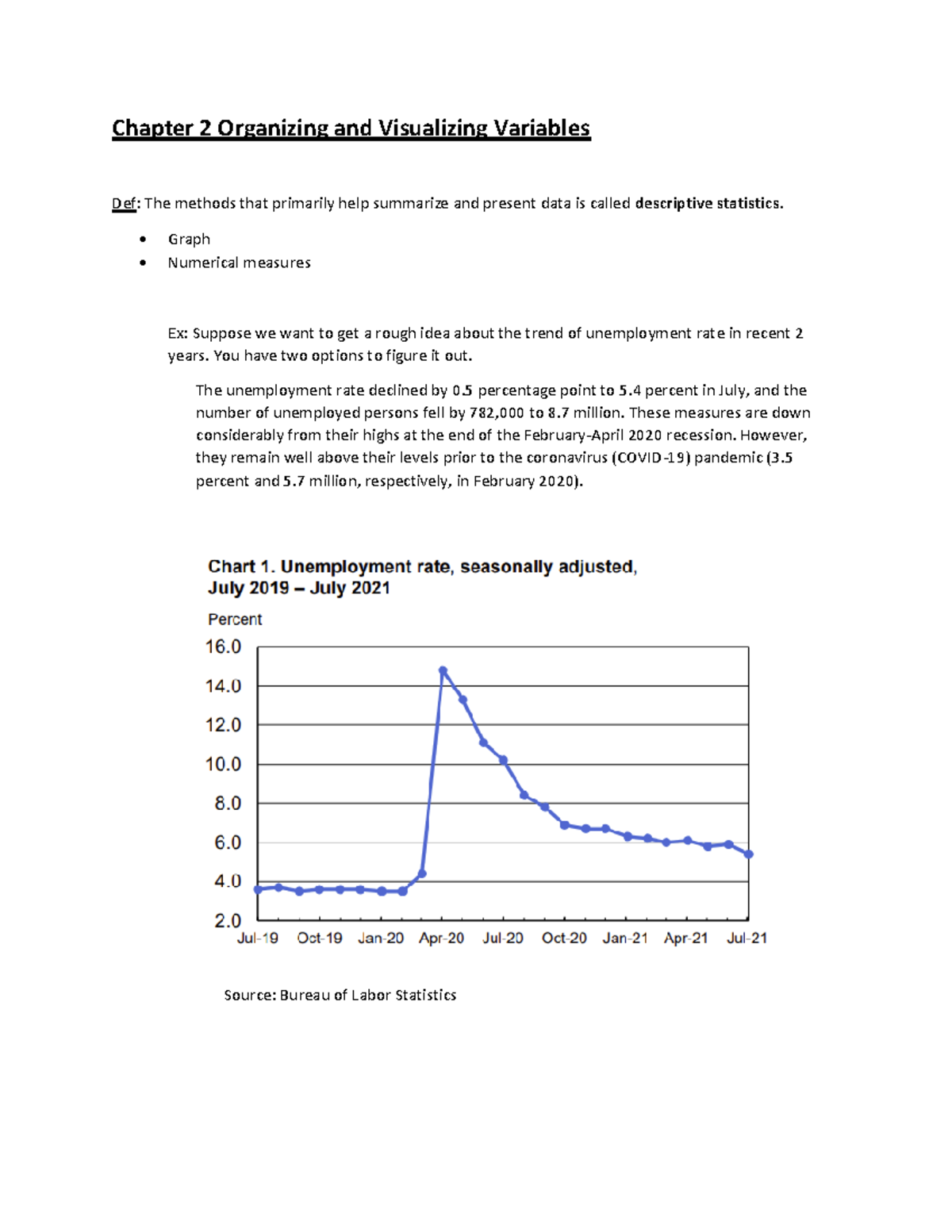 Chapter 2 Notes - Organizing & Visualizing Variables (STA 2000) - Studocu