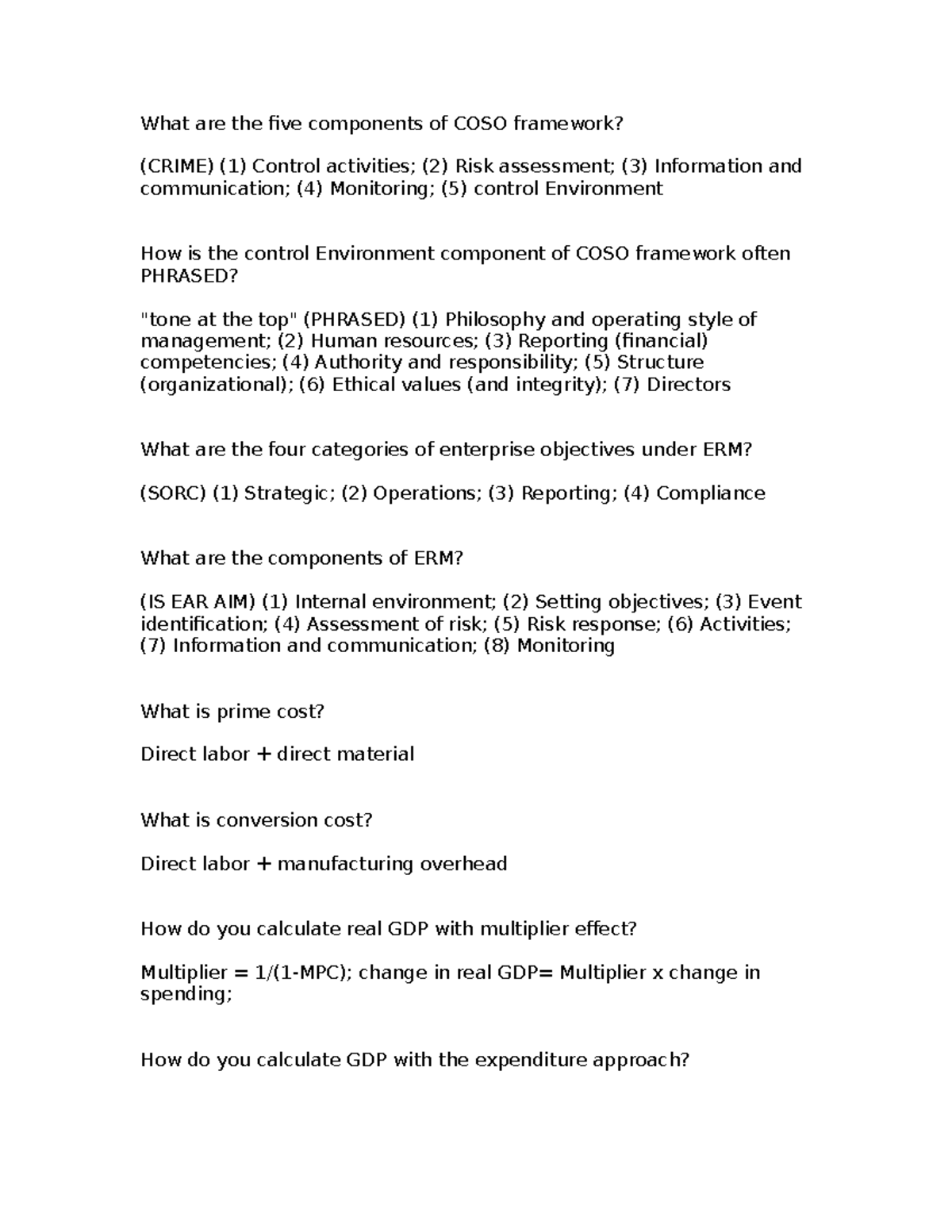 272659039 Becker CPA BEC Review: COSO, ERM, and Financial Calculations ...