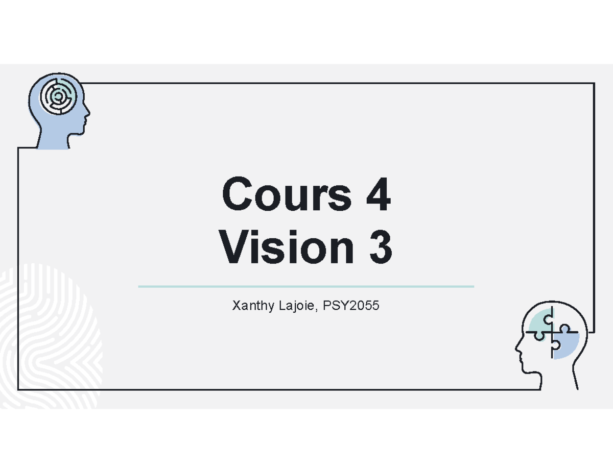 Cours 4 Vision 3 - Notes sur la Perception Visuelle et Gestaltisme ...