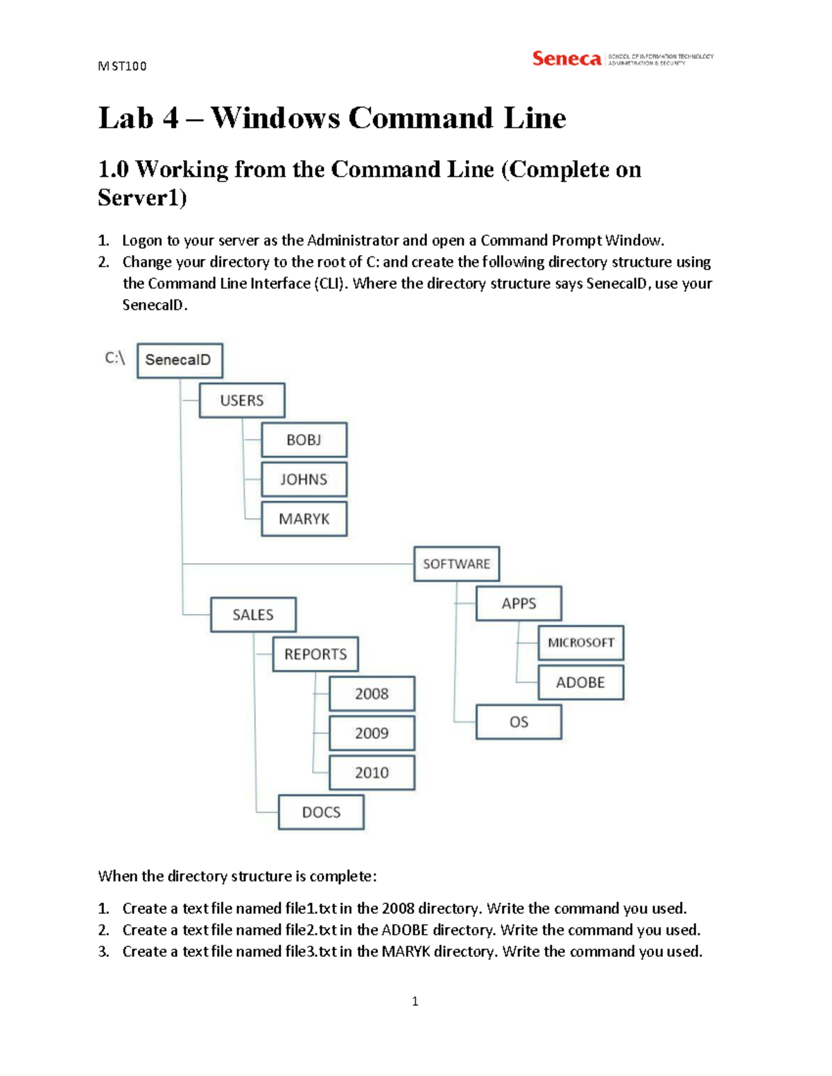 Lab 4 - Windows Command Line: Directory Structure & Commands Guide ...
