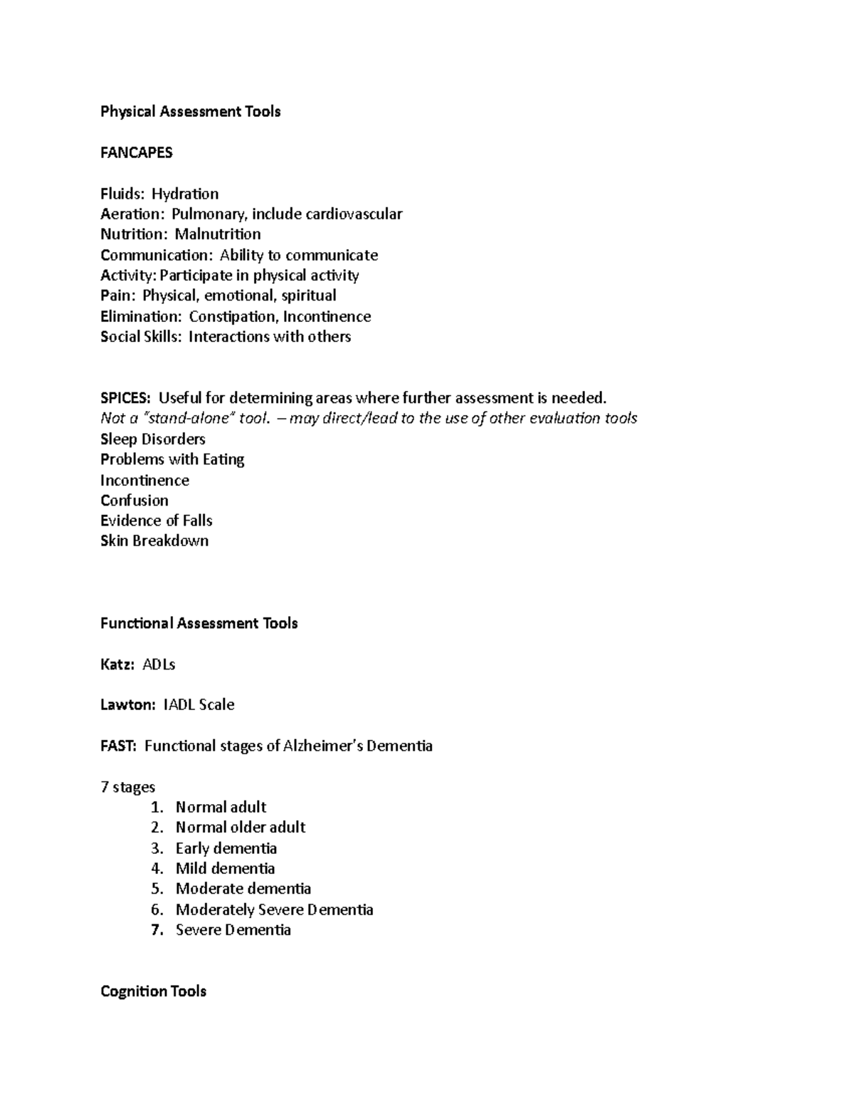 Gero-Physical Assessment Tools - Physical Assessment Tools FANCAPES ...