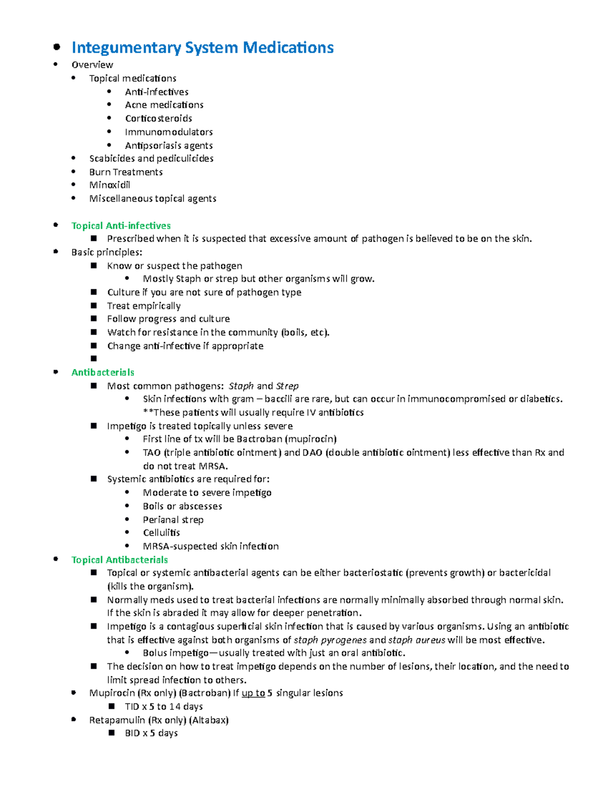 CH22.Integumentary System Medications Part 1 - Integumentary System ...