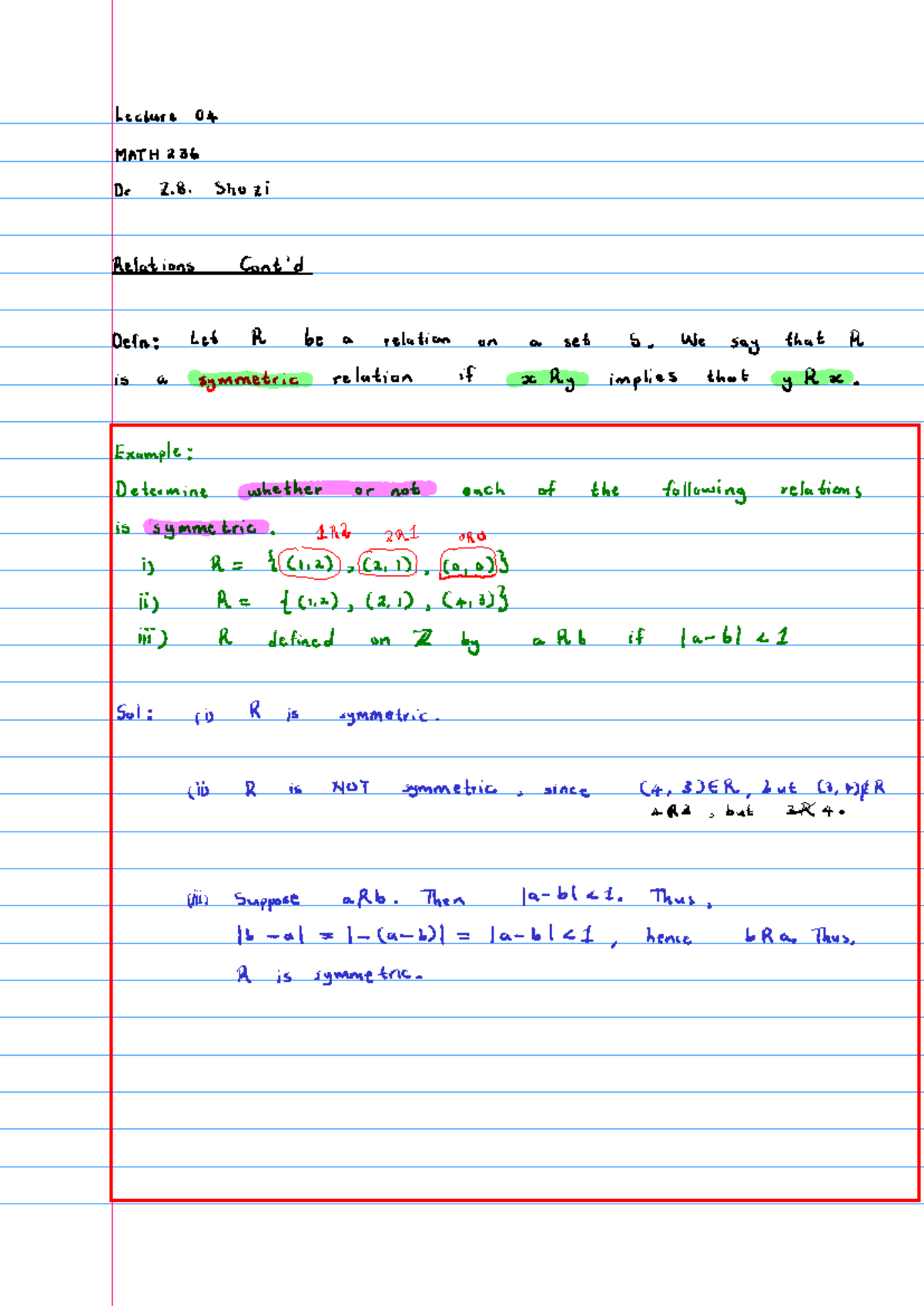 Lecture-04 annotated - NOTES - Lecture 04 MATH 236 Dr Z. Shozi ...