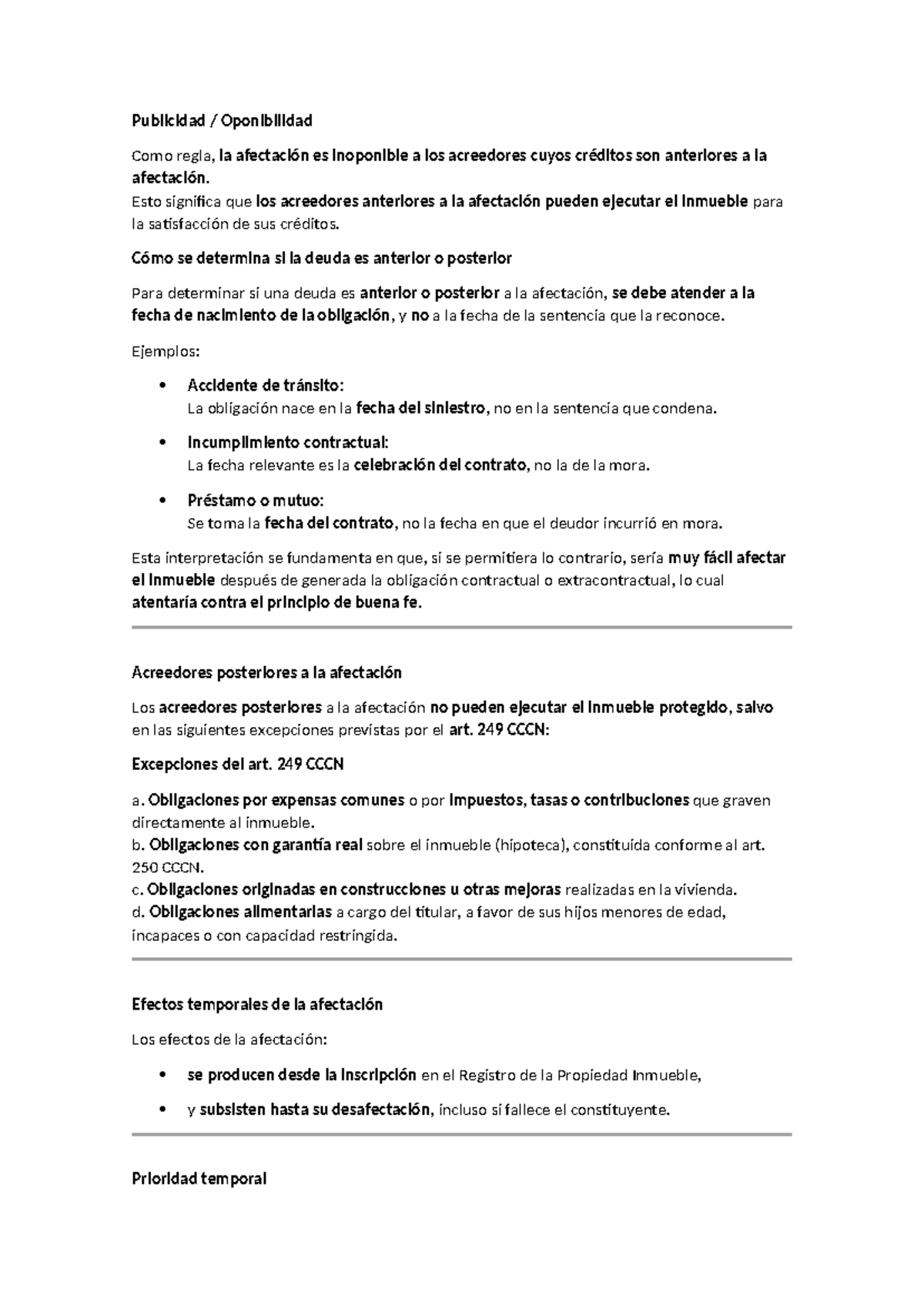 Publicidad y Oponibilidad: Aspectos Legales y Ejemplos - KKKKK - Studocu