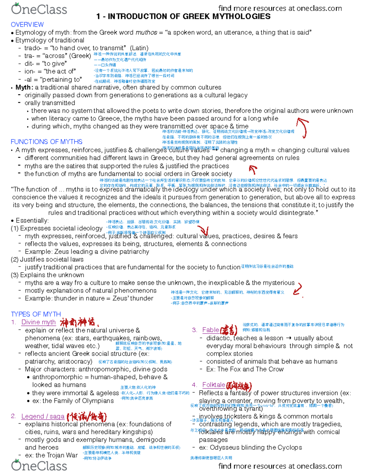 CS2200 Mid1 - week1-5 - 1 - INTRODUCTION OF GREEK MYTHOLOGIES OVERVIEW ...