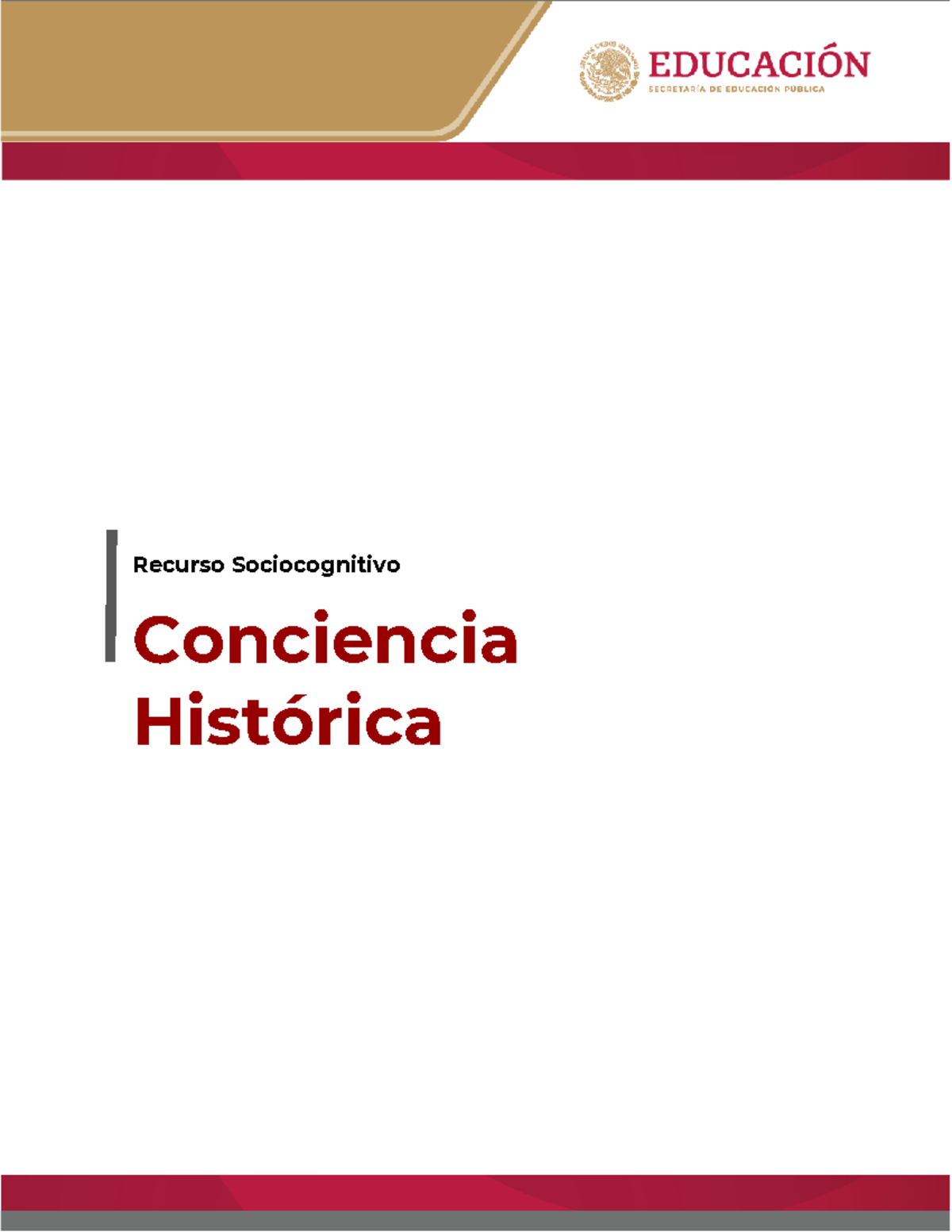 Conciencia historica - sintetico - Recurso Sociocognitivo Conciencia Histórica Documento de ...