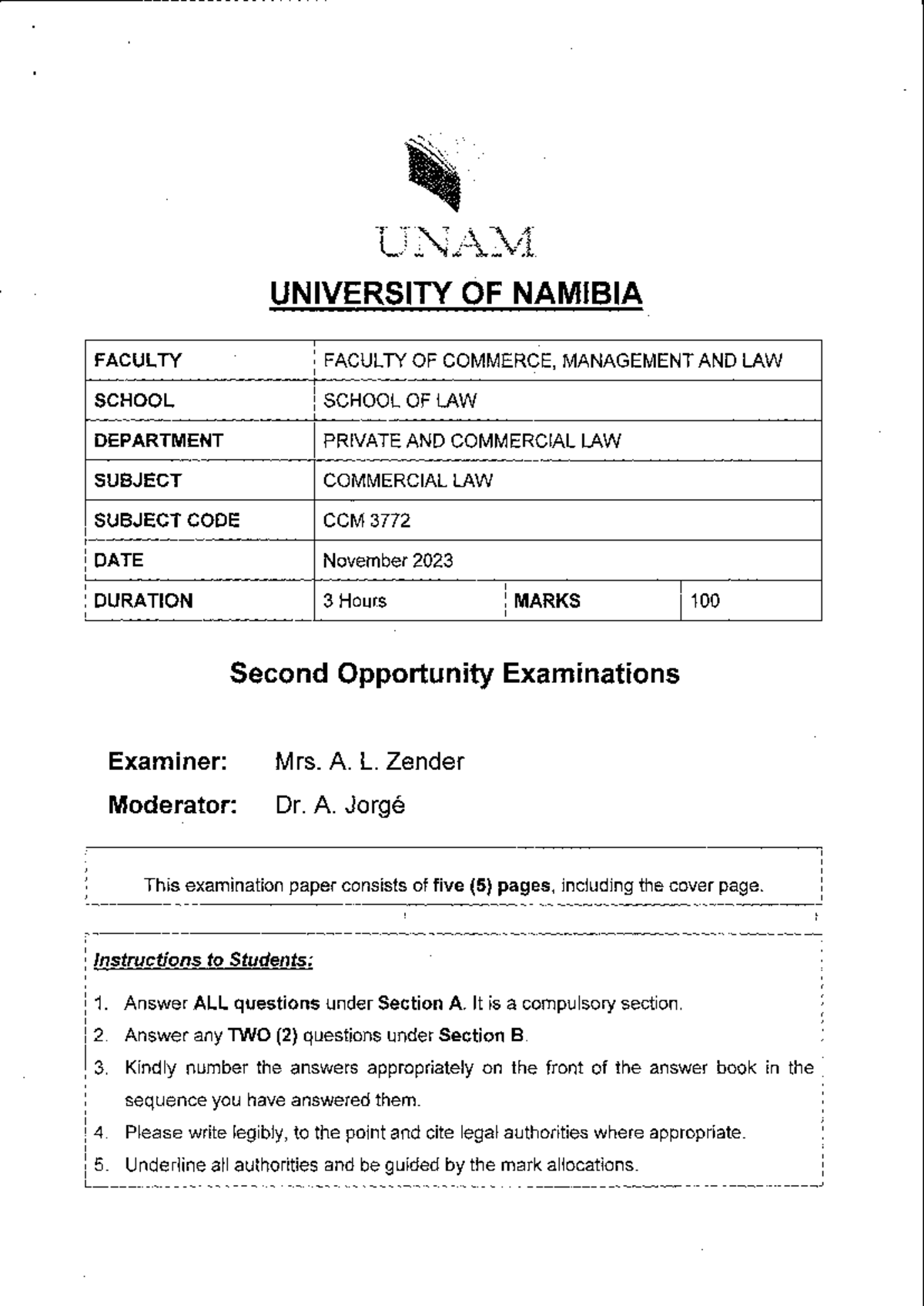 Ccm3772 2023 11 sup - Assignment - UNAM UNIVERSITY OF NAMIBIA FACULTY ...