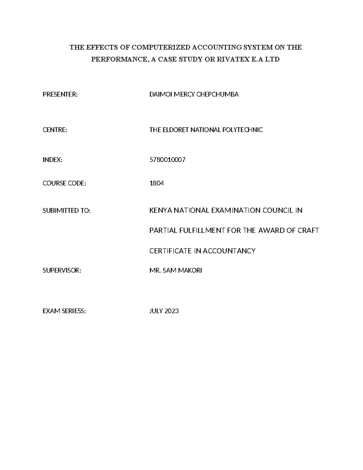 The Impact of Computerized Accounting Systems on Performance: A Case Study of - Studocu