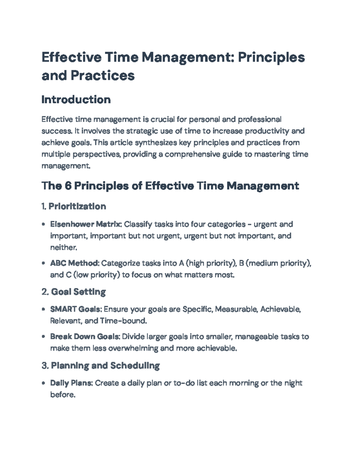 Effective Time Management (TM101): Key Principles & Practices Overview ...