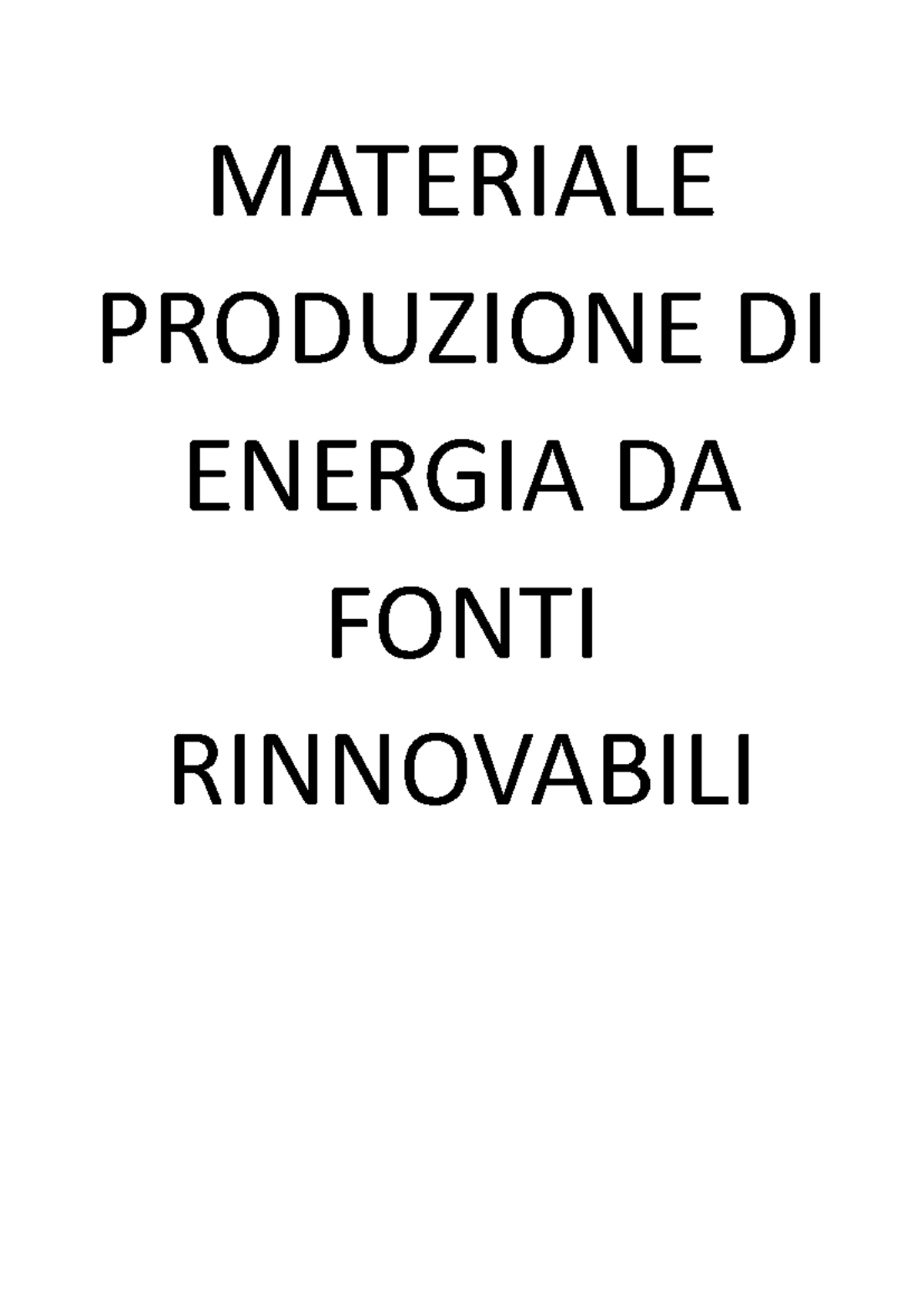 Produzione di Energia da Fonti Rinnovabili - PEFR LM33 Esercizi e ...