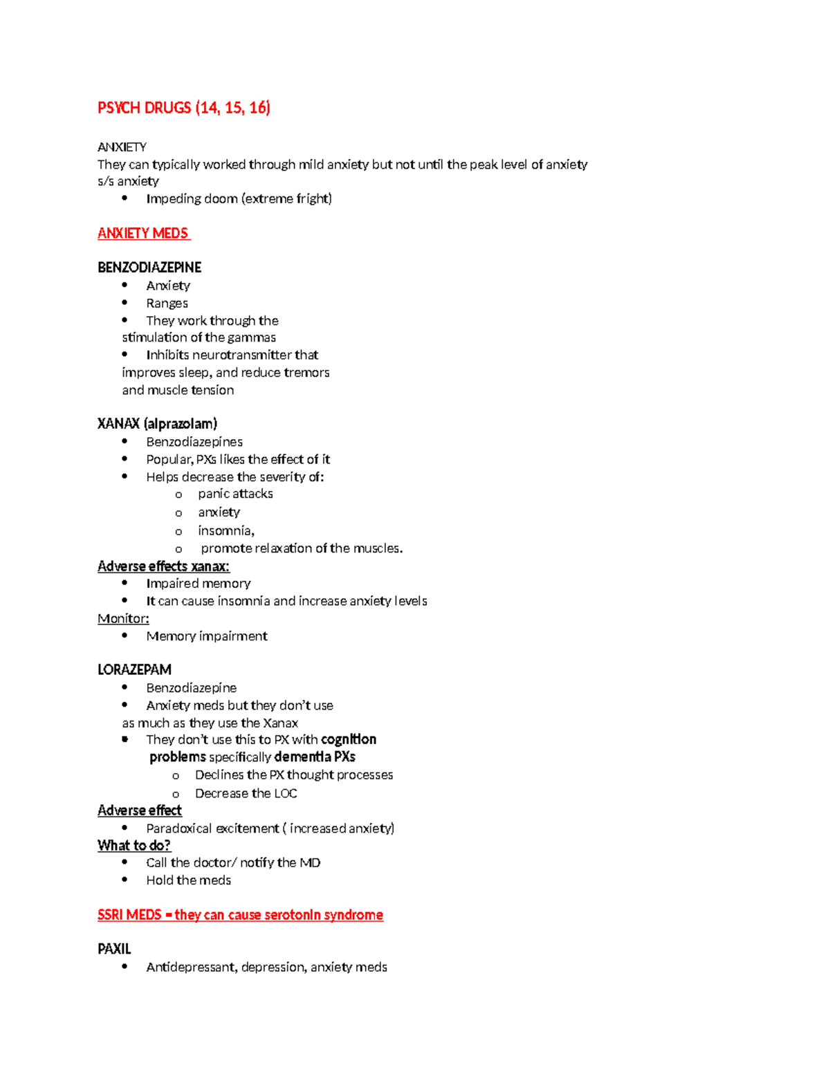 Psych Drugs Overview: Key Medications for Anxiety & Psychosis (PSYCH 14 ...