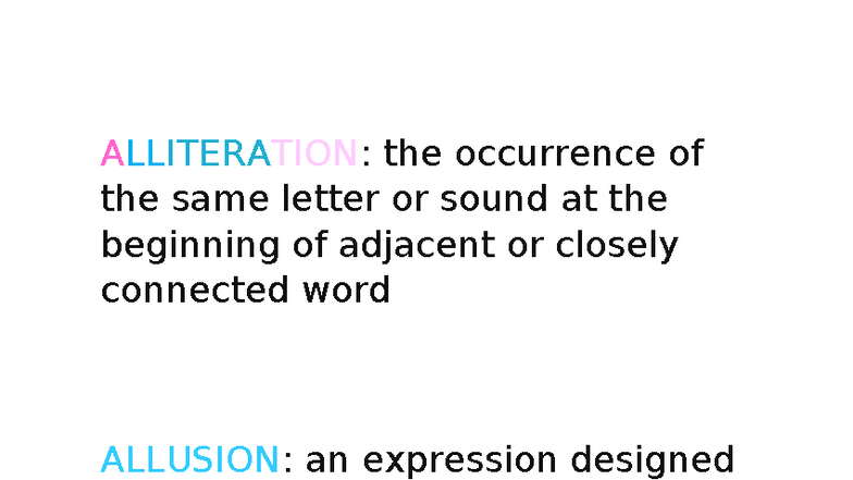 ENG 101: Literary Devices - Alliteration, Allusion, Assonance, and More ...