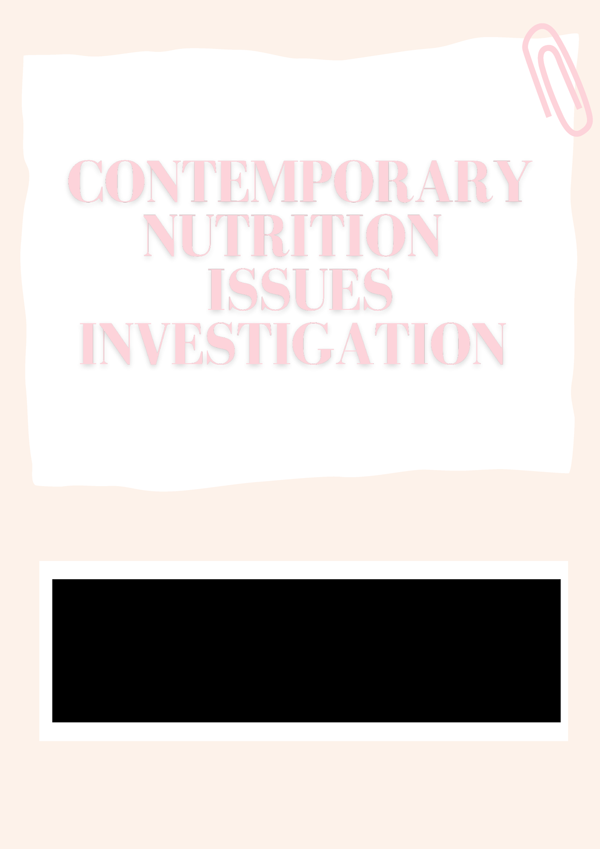 Nutrition Issues Investigation: Health & Meal Strategies for ...
