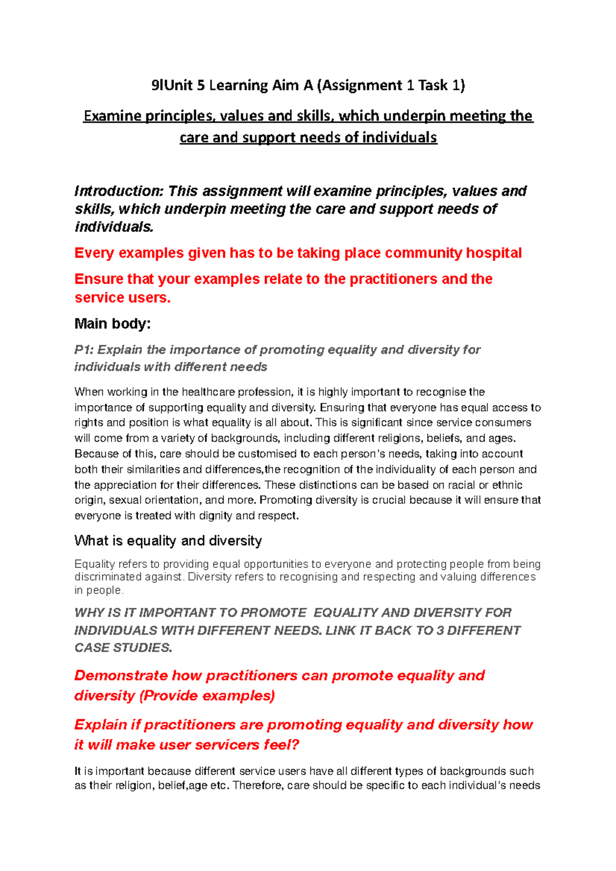 Tayyeba unit 5 assignment 1 - 9lUnit 5 Learning Aim A (Assignment 1 ...